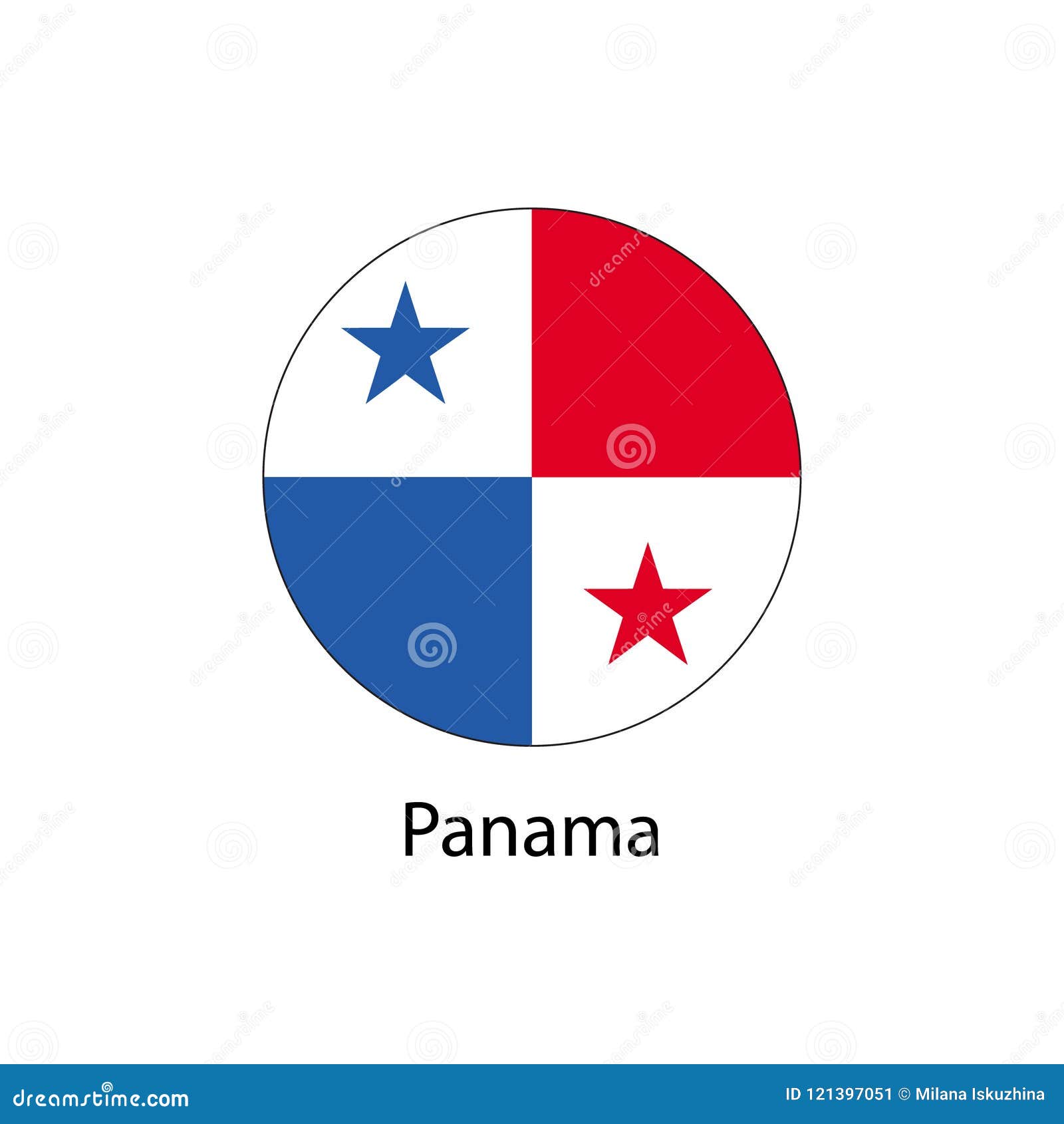 Panama flag icon stock vector. Illustration of national - 121397051