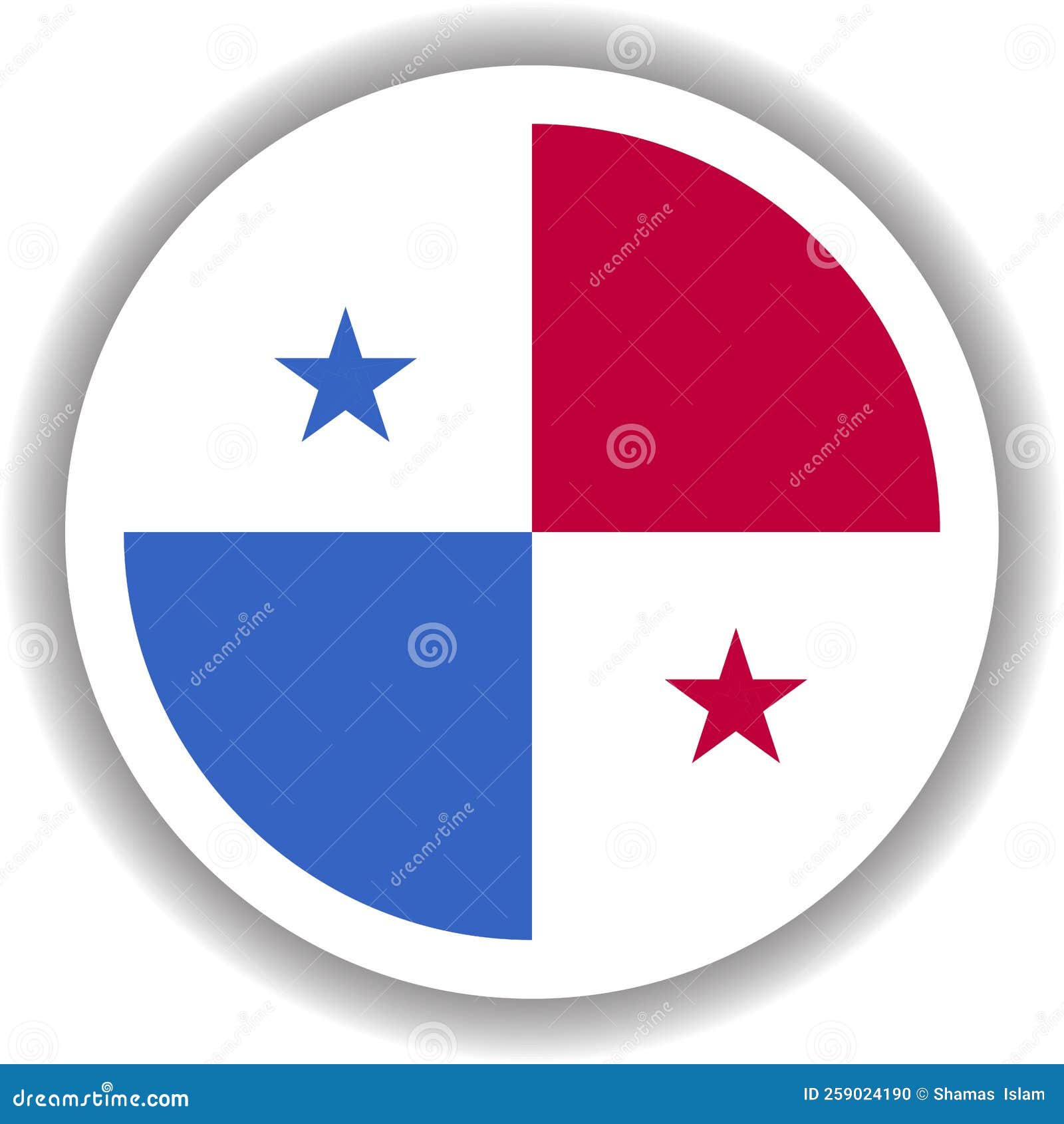 Panama Flag Round Shape Vectors Stock Vector - Illustration of world ...