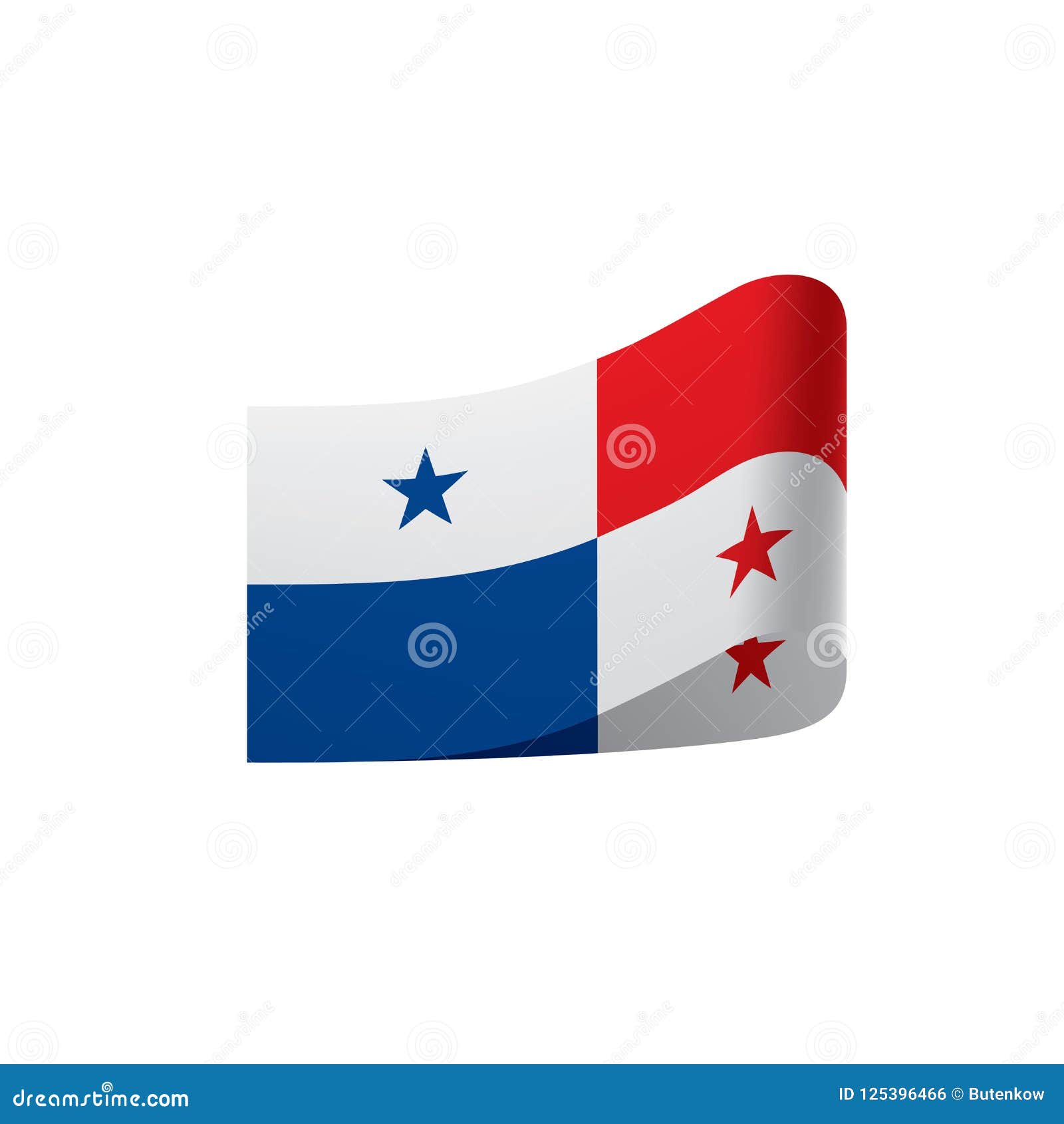 Panama Flag, Vector Illustration Stock Vector - Illustration of paul ...