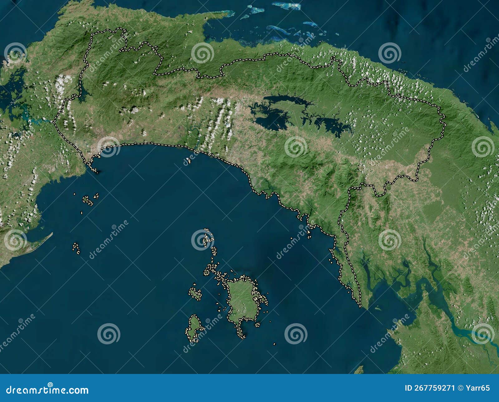 Panama, Panama. High-res Satellite. No Legend Stock Illustration ...