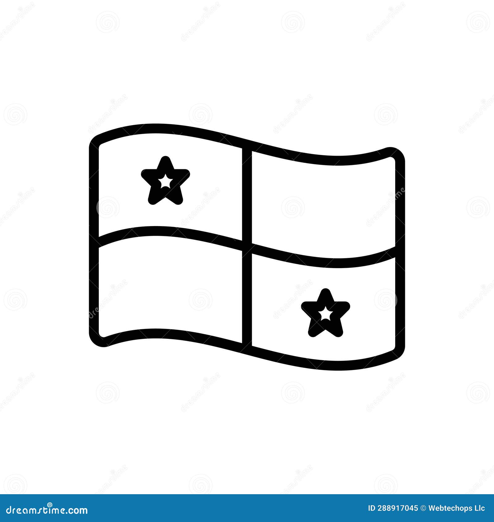 Black Line Icon for Panama, Flag and National Stock Vector ...