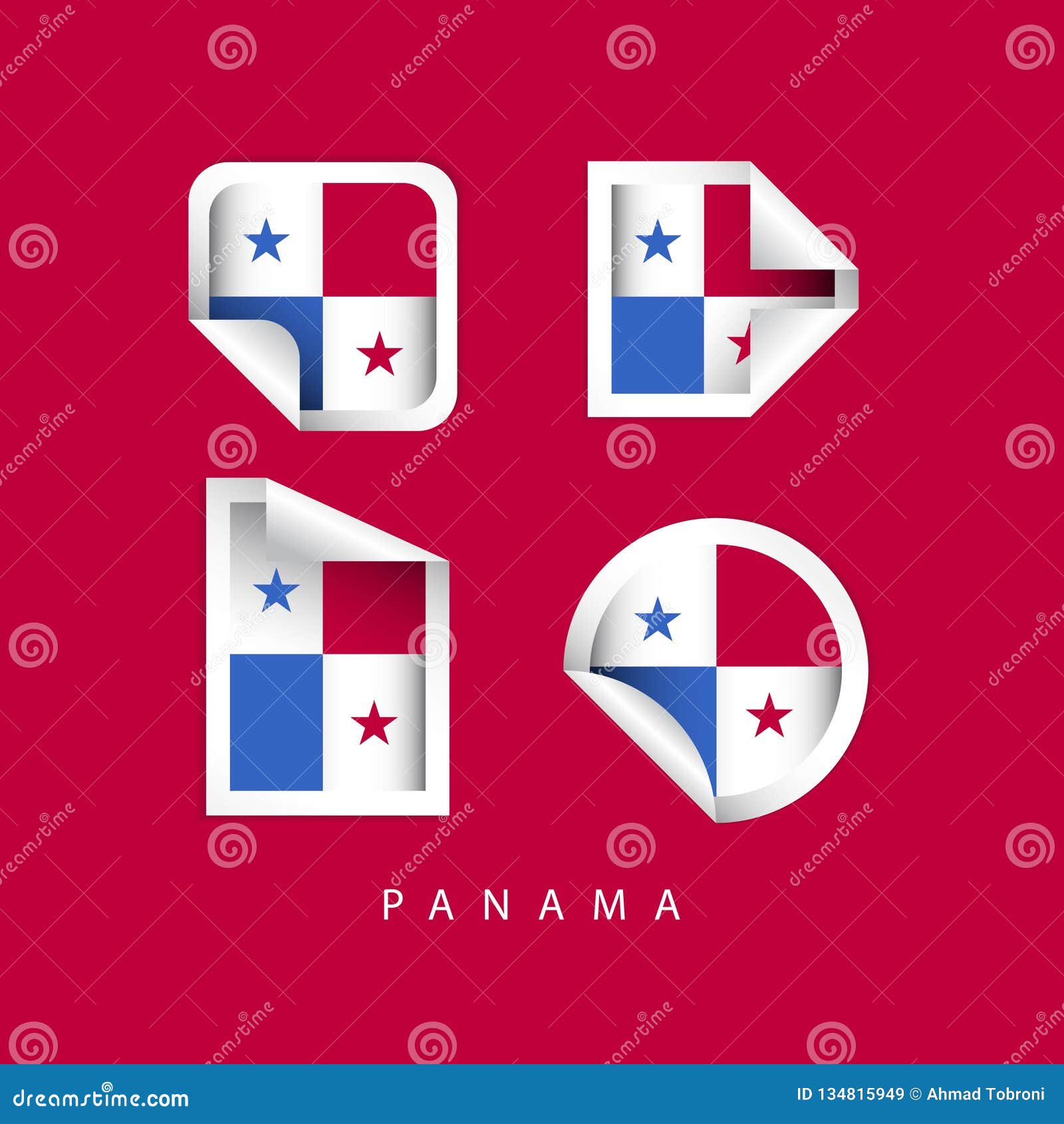 Panama Label Flags Vector Design Illustration Stock Vector ...