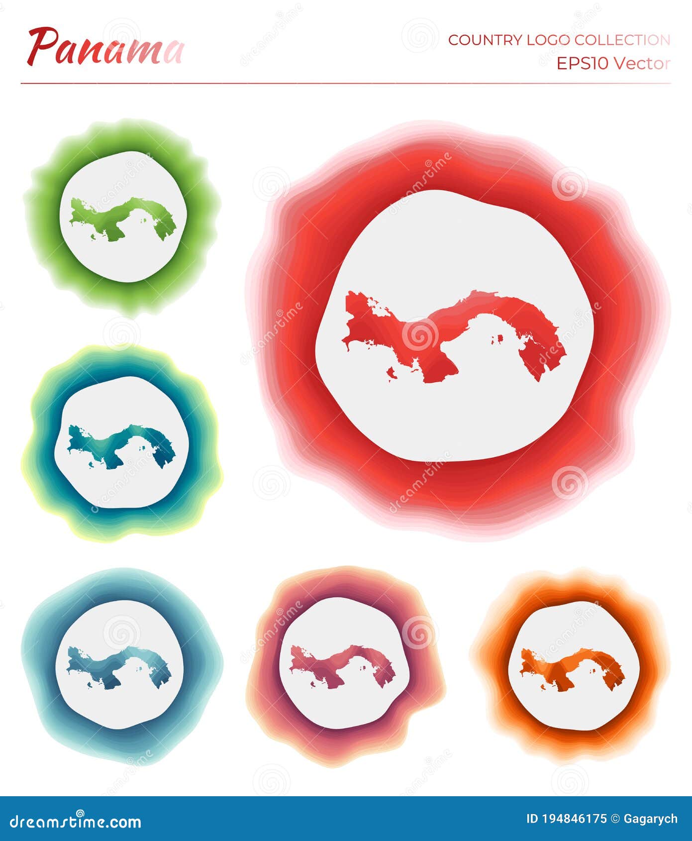 Panama logo collection. stock vector. Illustration of gradient - 194846175