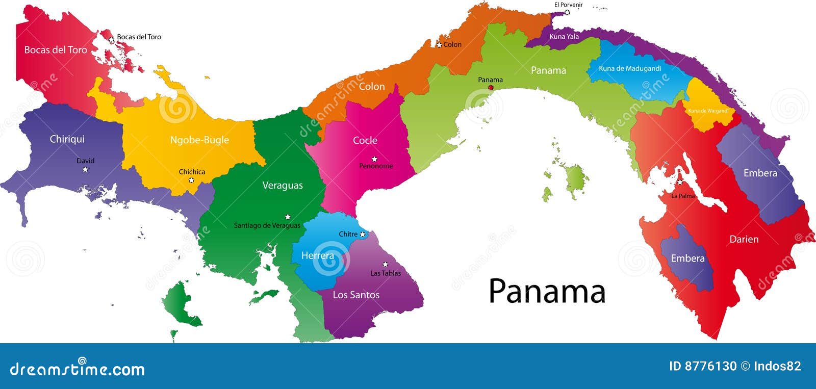 Panama Map Stock Photo - Image: 8776130
