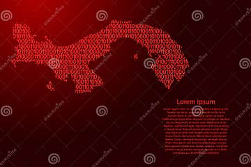 Panama Map Abstract Schematic from Red Ones and Zeros Binary Dig Stock ...