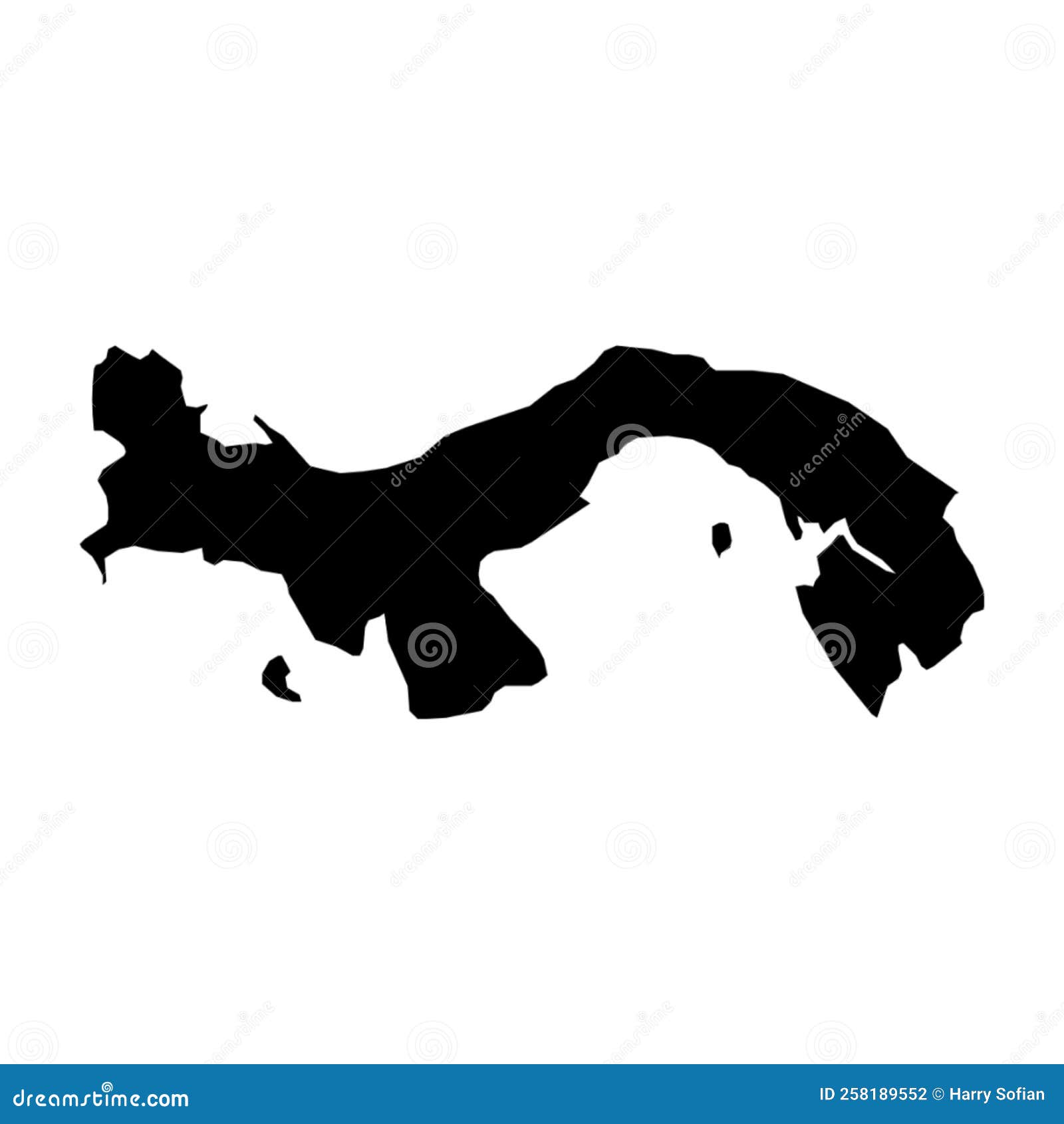 Panama blind map stock illustration. Illustration of republic - 258189552