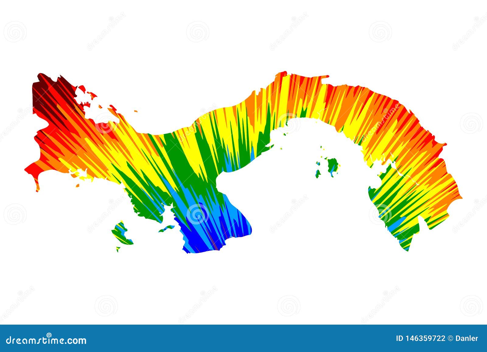 Panama - Map is Designed Rainbow Abstract Colorful Pattern Stock Vector ...