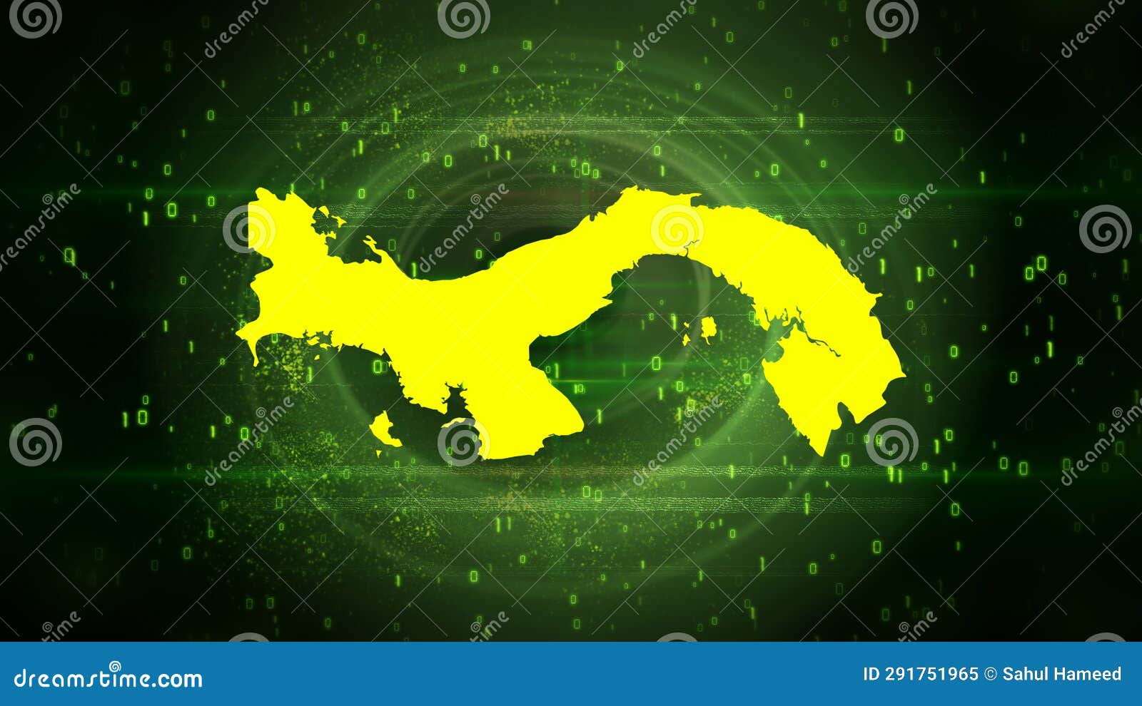Panama Map on Digital Background Stock Illustration - Illustration of ...
