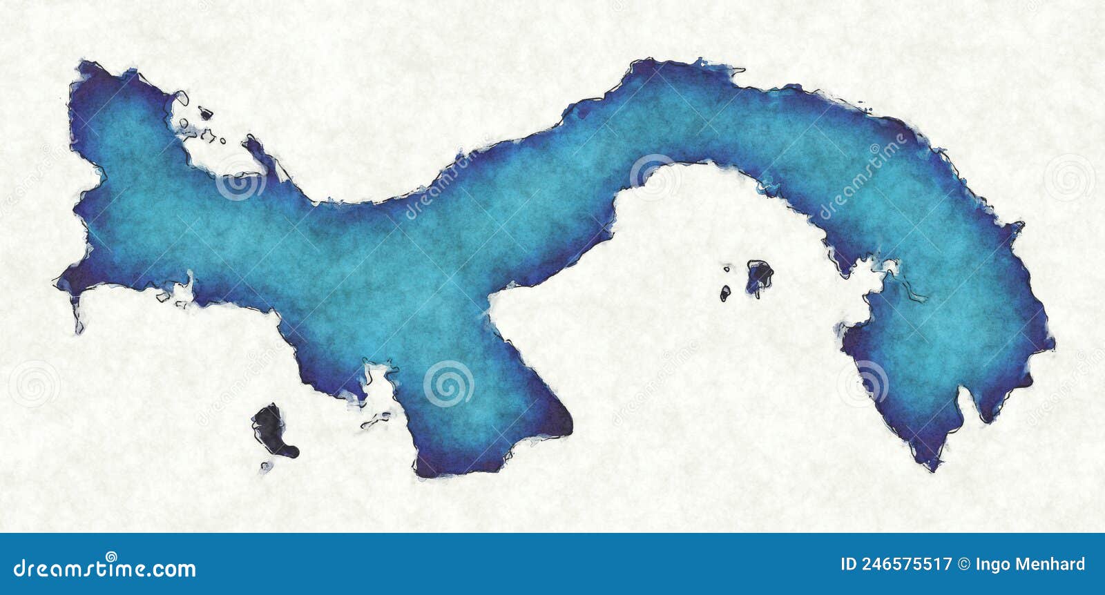 Panama Drawn On Gray Map. Vector Illustration | CartoonDealer.com #84658440