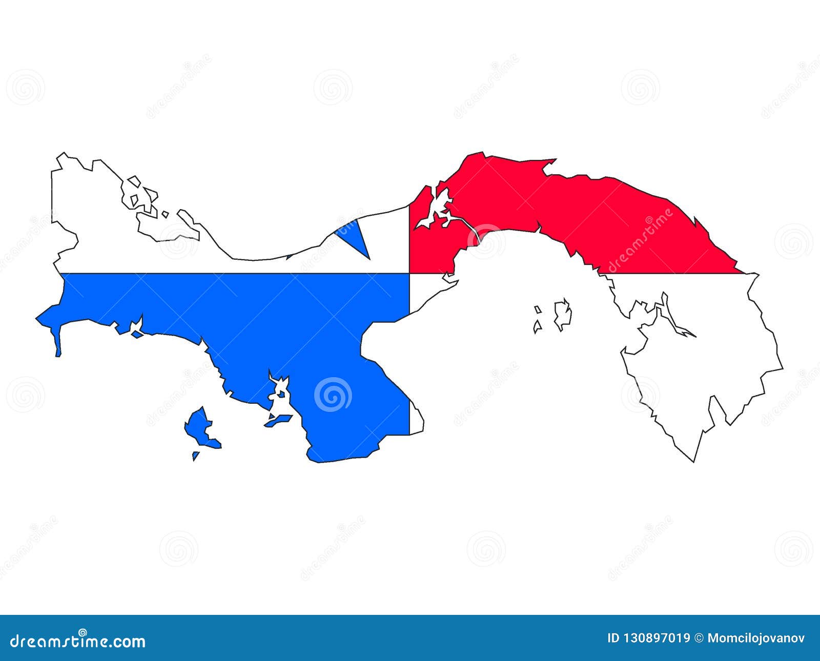 Panama Map and Flag Combined Stock Vector - Illustration of cartography ...