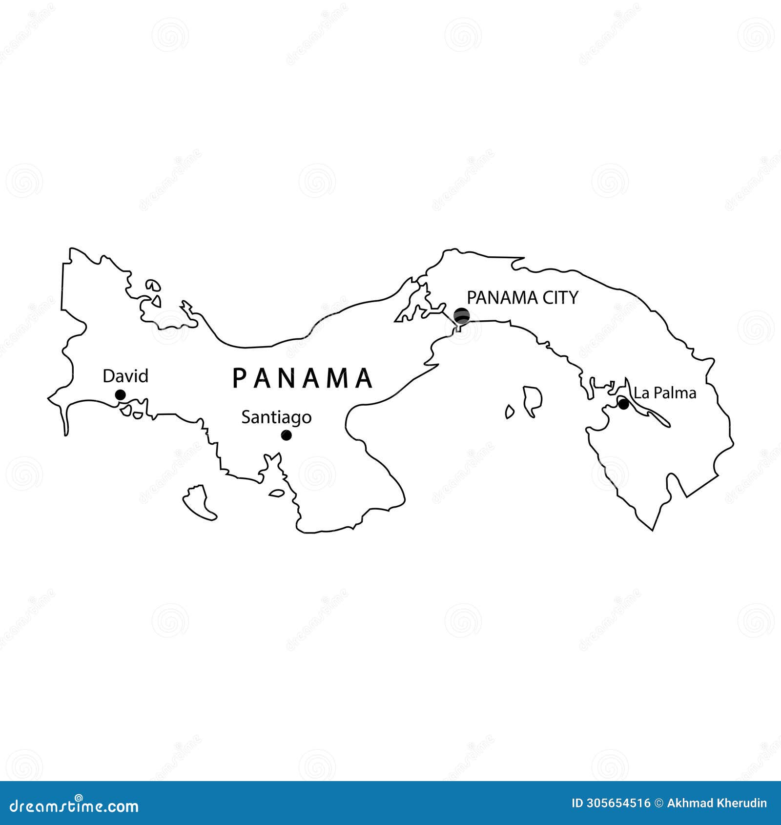 Panama map icon stock illustration. Illustration of geography - 305654516