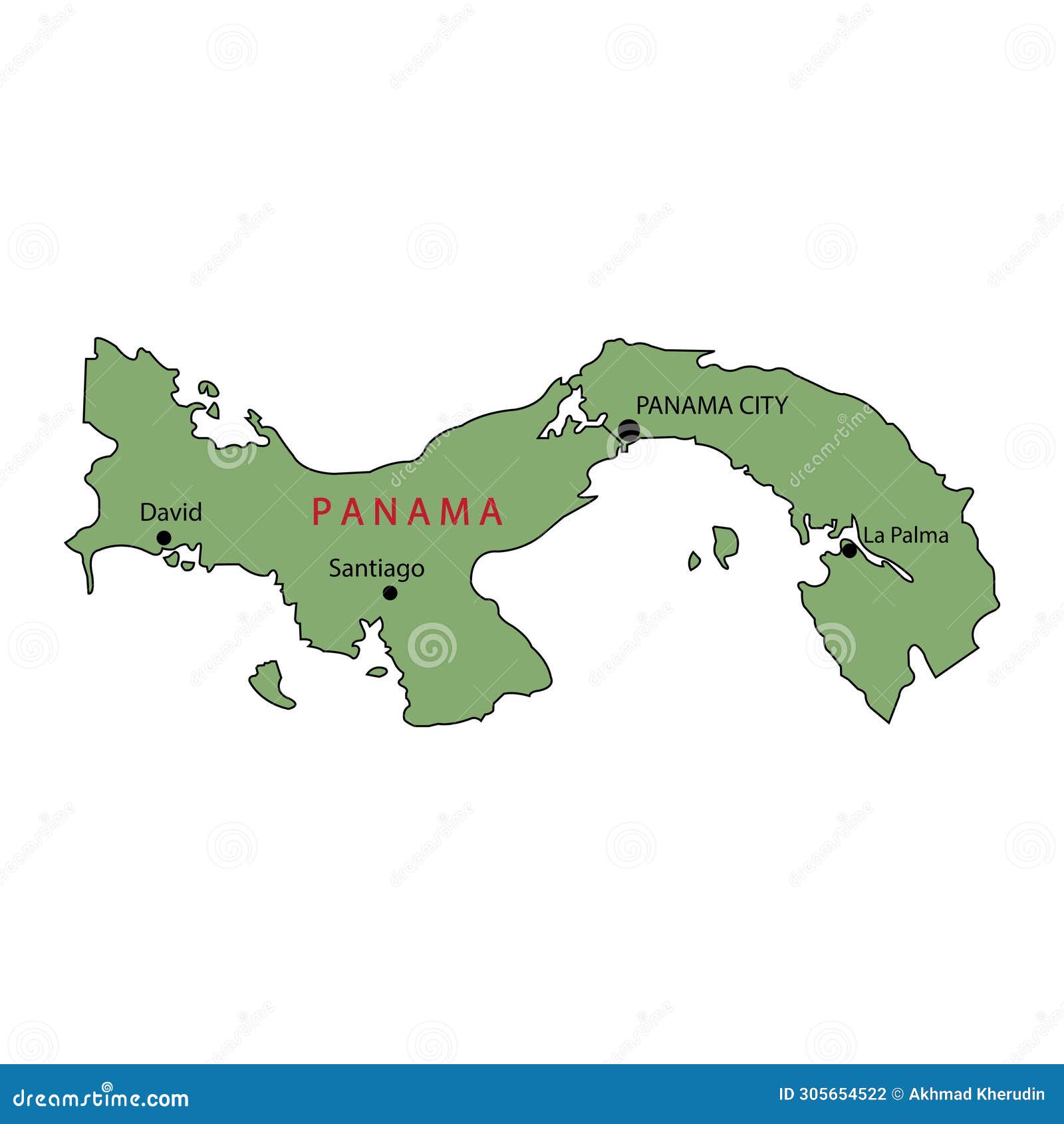 Panama map icon stock vector. Illustration of outline - 305654522