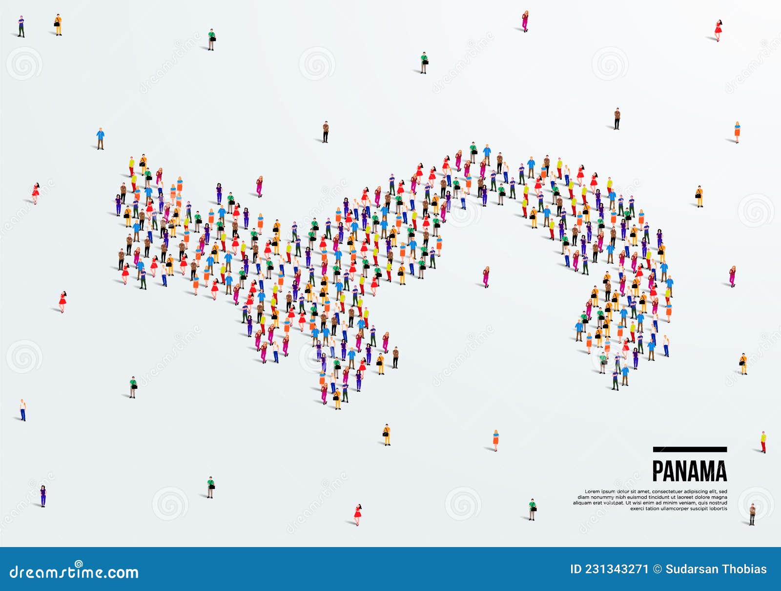 Panama People Icon Map. Stylized Vector Silhouette Of Panama ...