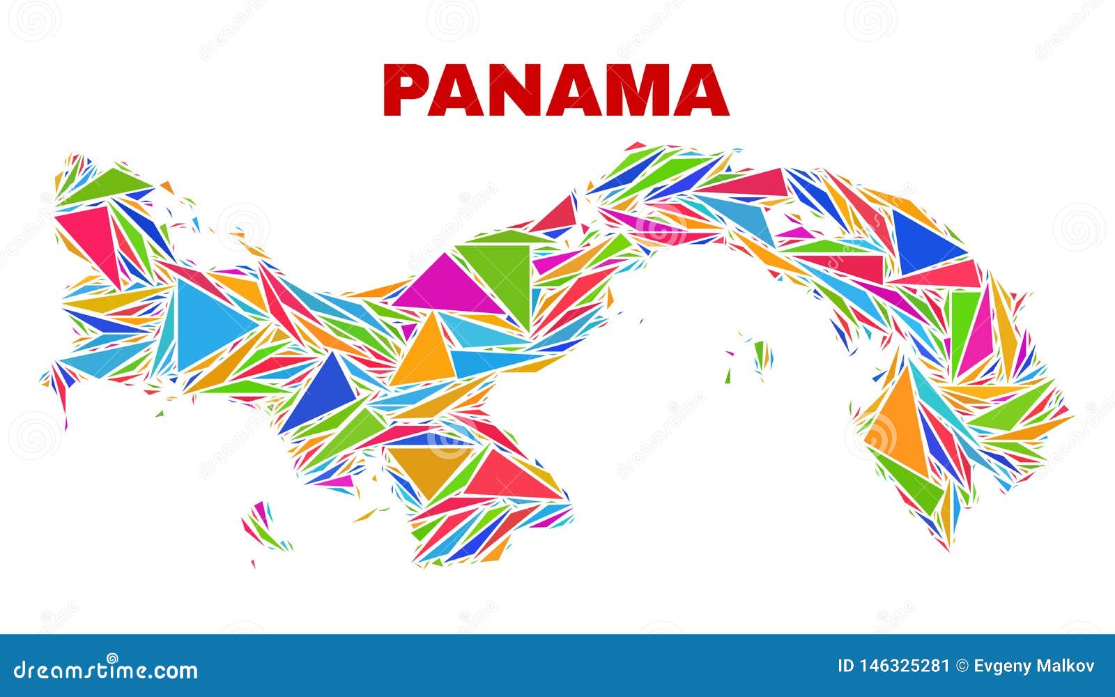 Panama Map - Mosaic of Color Triangles Stock Vector - Illustration of ...