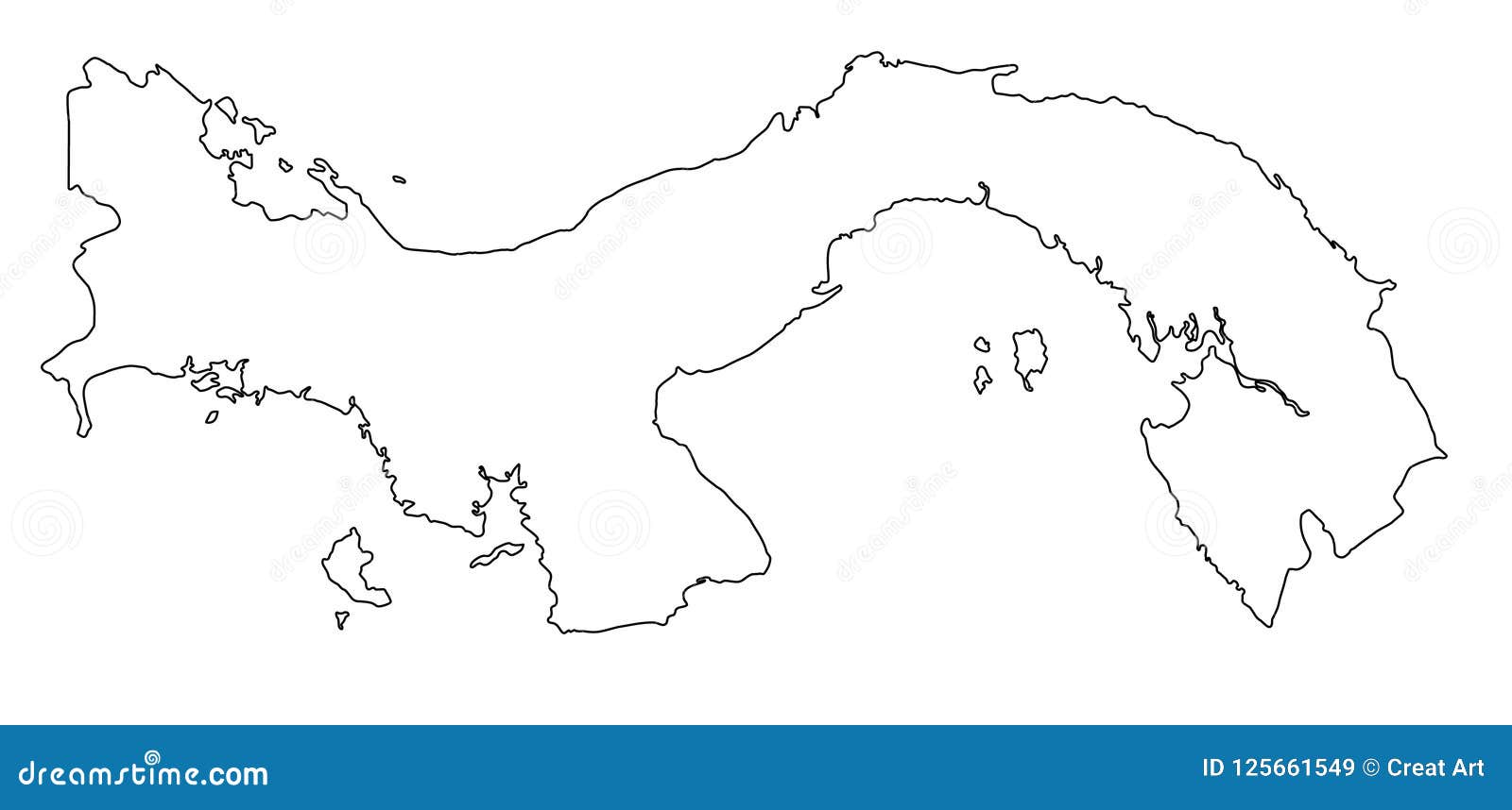 Panama Map Outline Vector Illustration Stock Vector - Illustration of ...