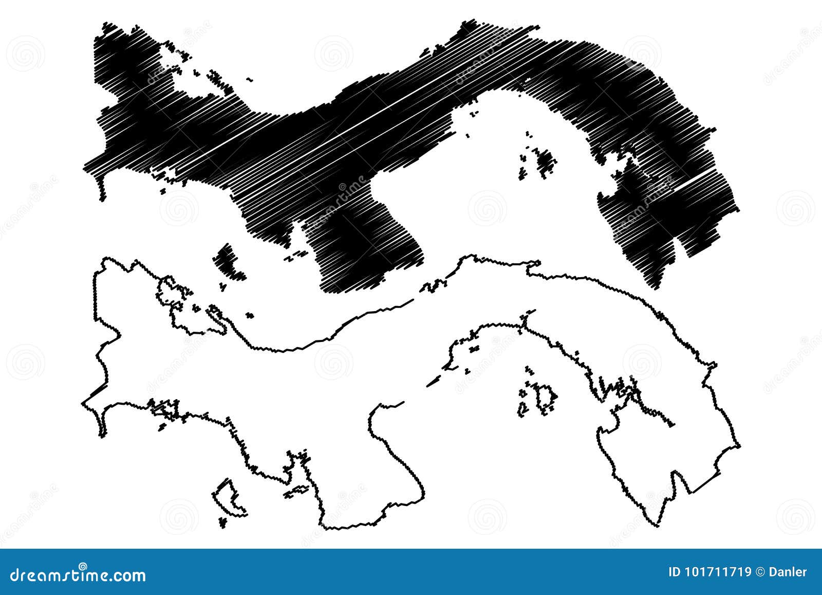 Panama map vector stock vector. Illustration of panama - 101711719