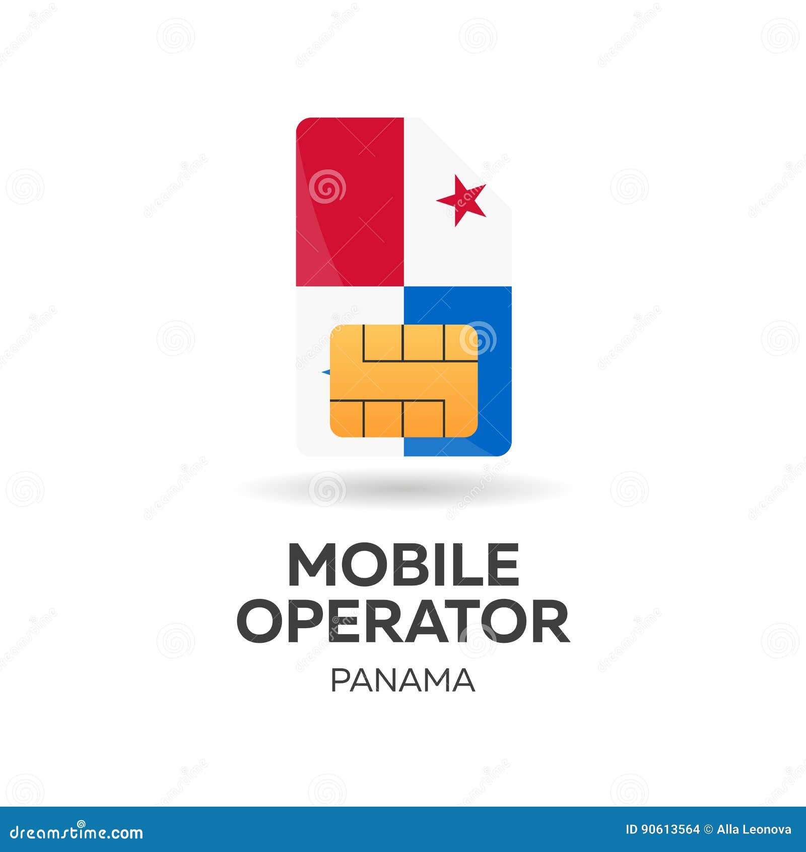 Panama Mobile Operator. SIM Card with Flag. Vector Illustration. Stock ...