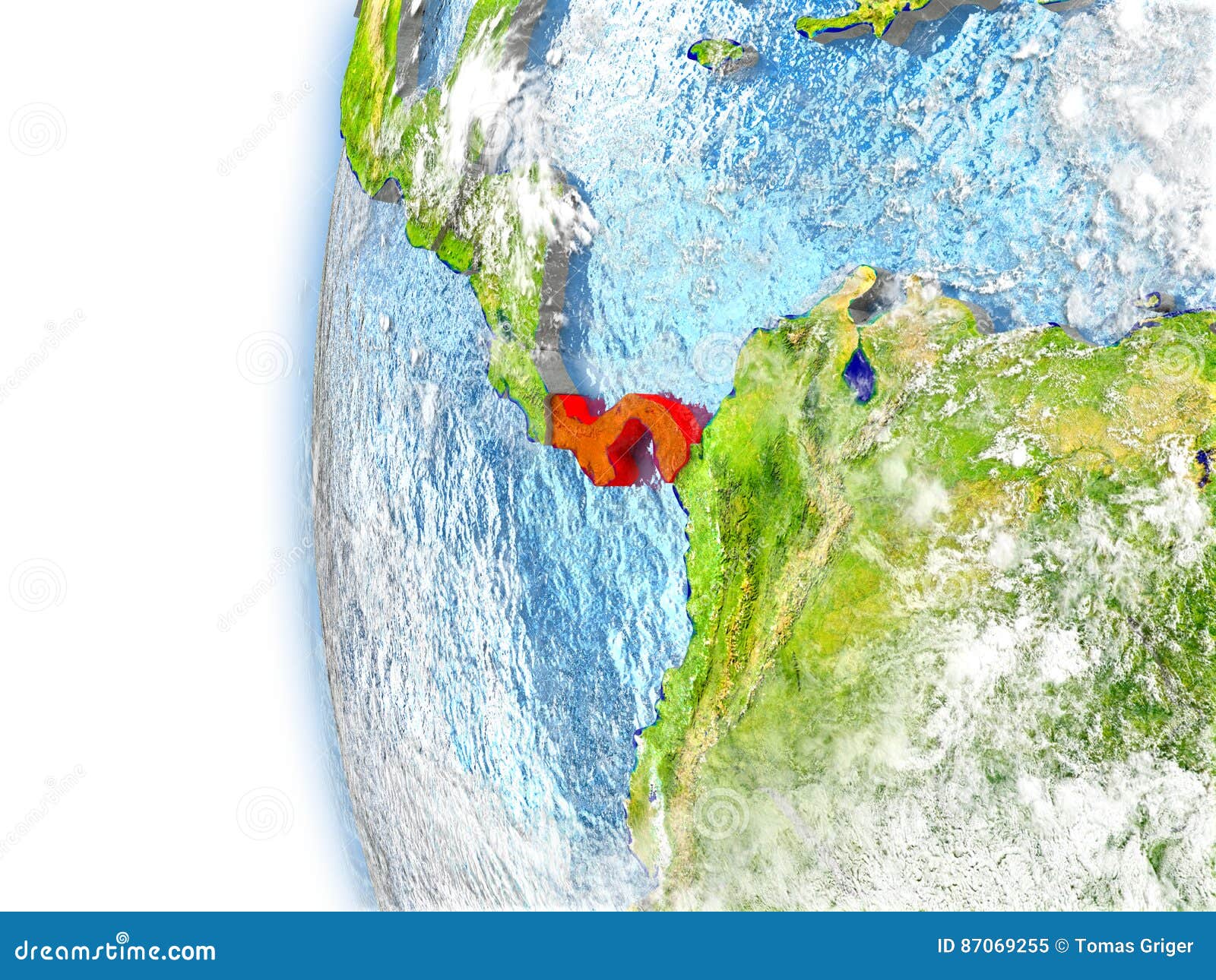 Panama on model of Earth stock illustration. Illustration of planet ...