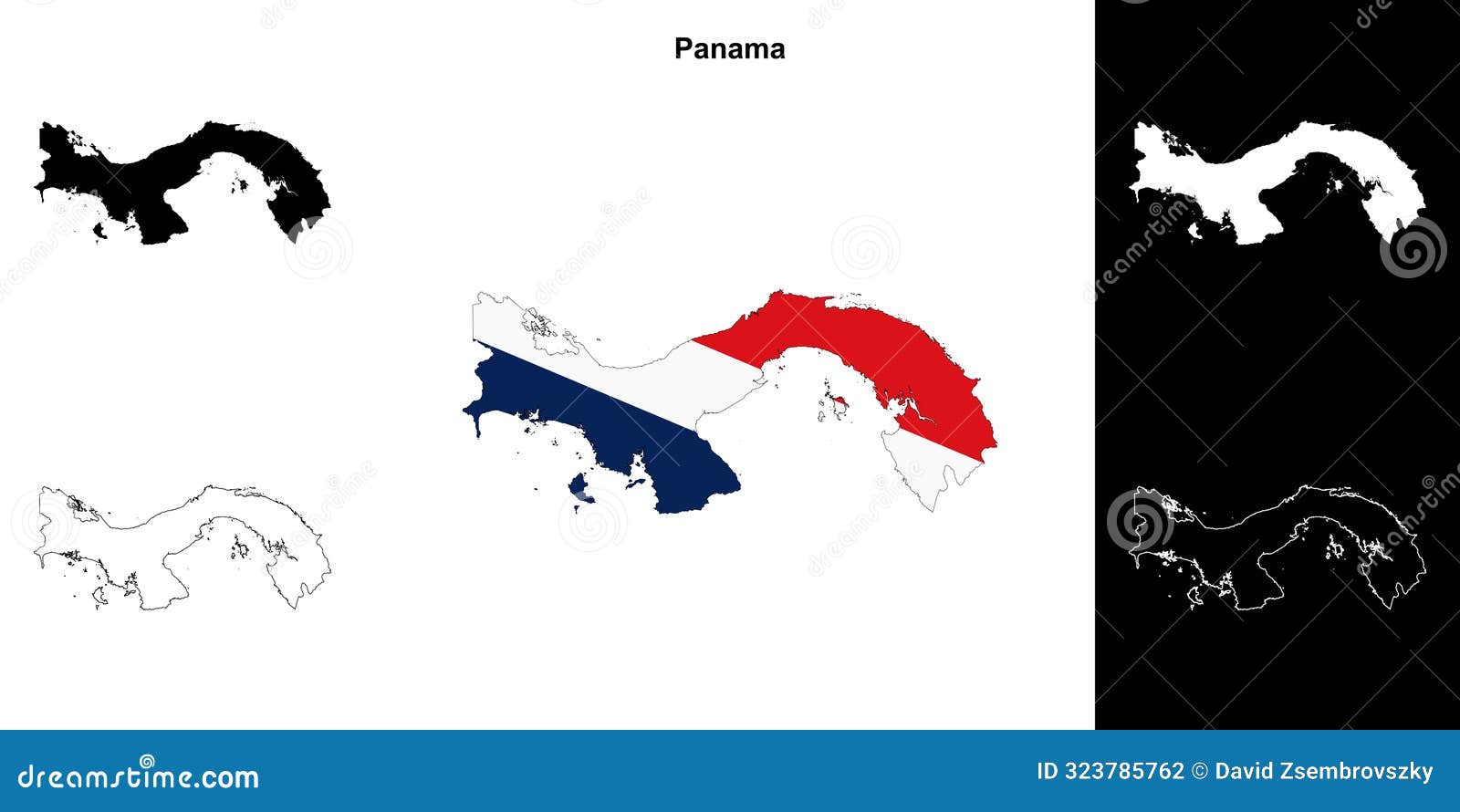 Panama Outline Map Vector Illustration | CartoonDealer.com #317468434