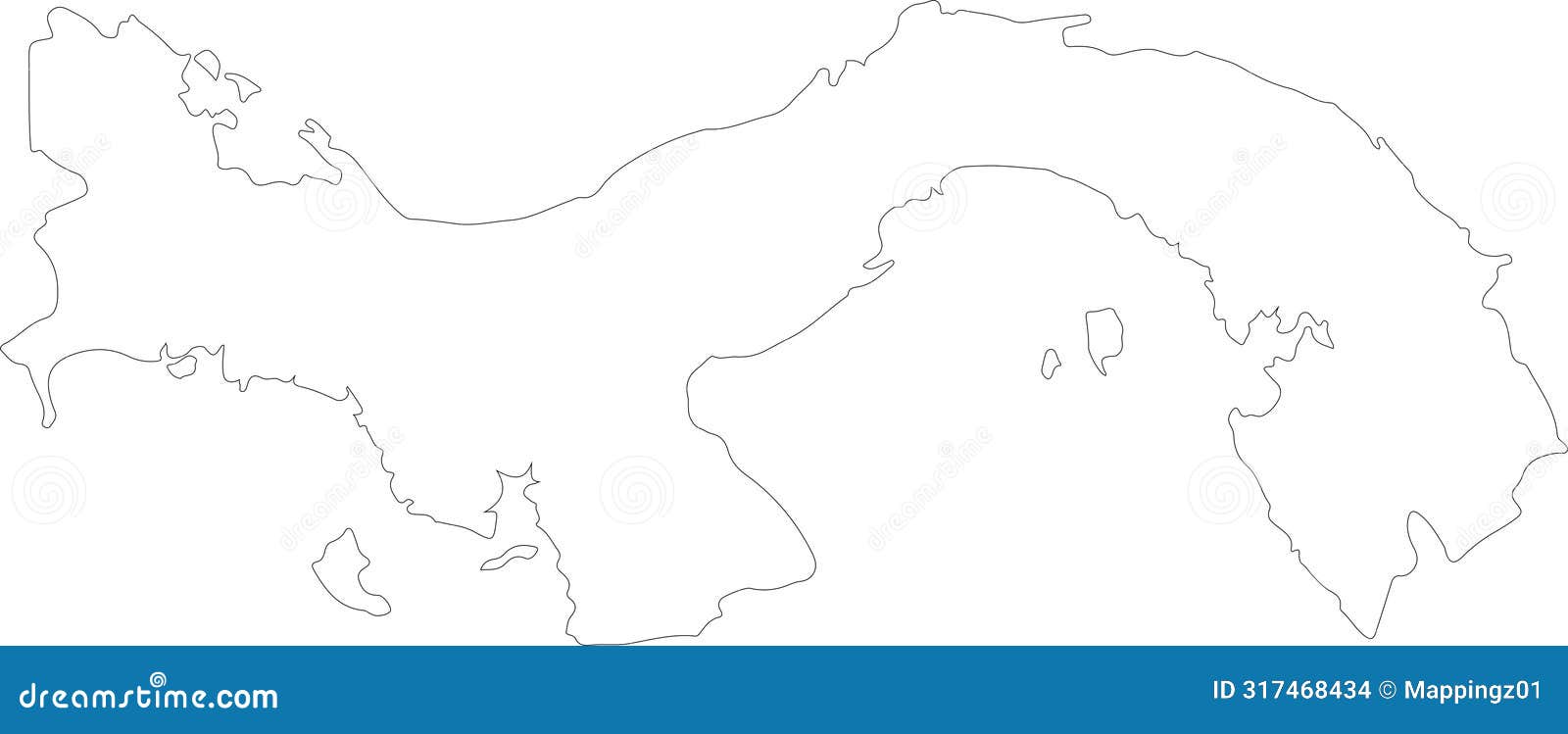 Panama Outline Map Vector Illustration | CartoonDealer.com #317468434