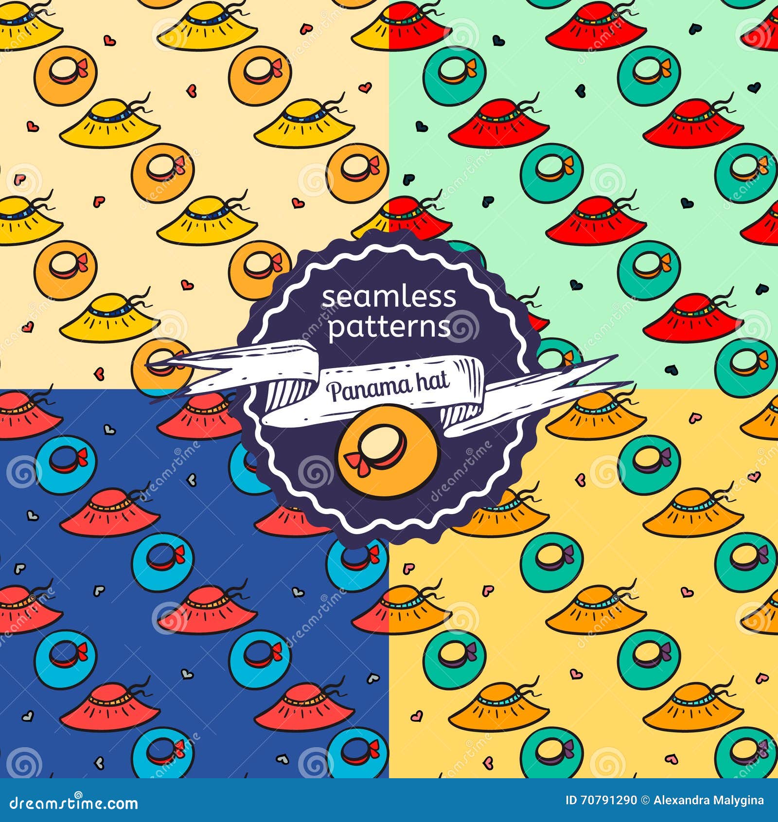 Panama patterns set stock vector. Illustration of backdrop - 70791290