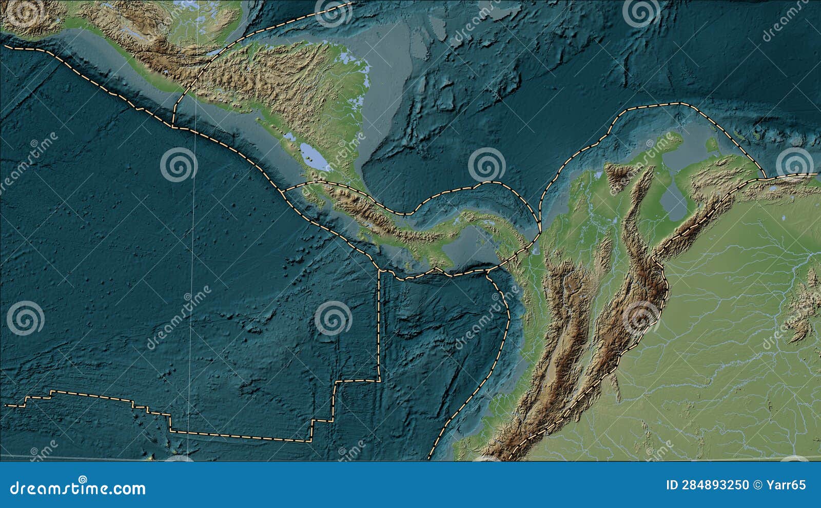Panama Plate - Boundaries. Wiki Map Stock Illustration - Illustration ...