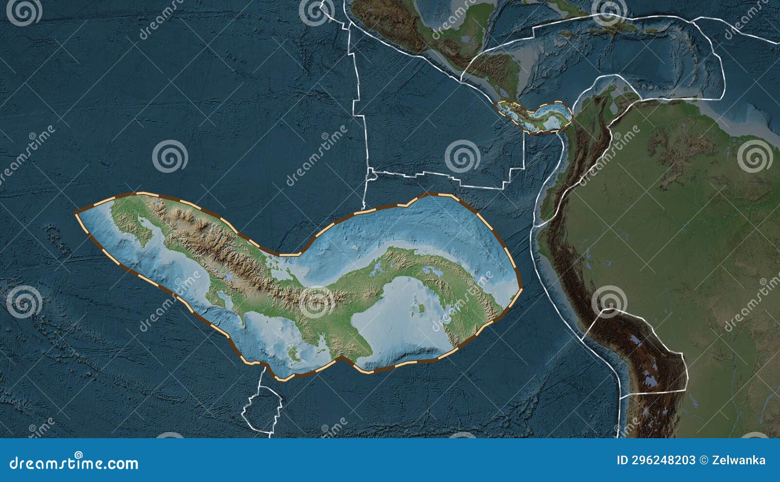Panama Plate Extracted. Fahey. Topografic Stock Illustration ...