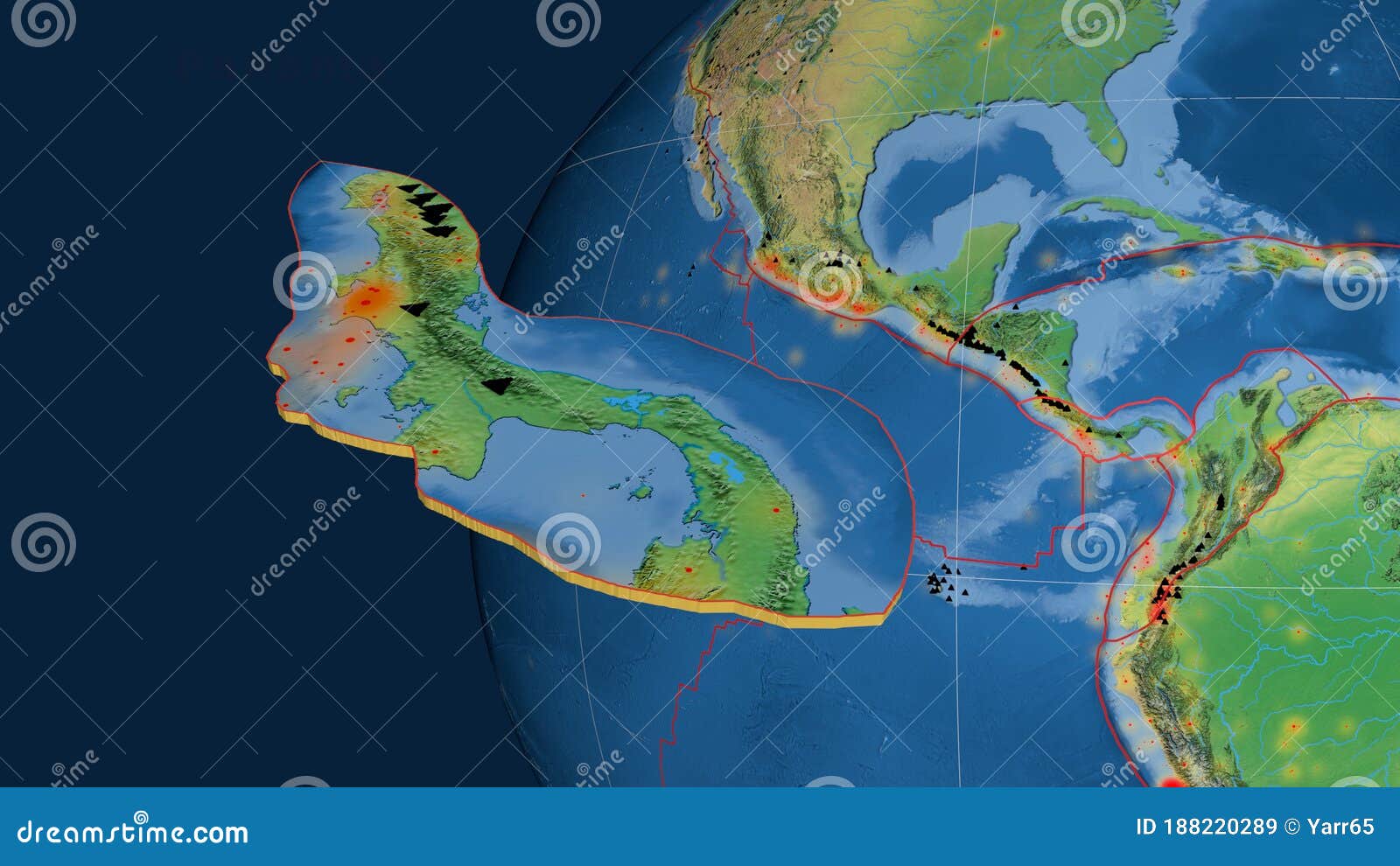Panama Plate Presented - Natural Earth Stock Illustration ...