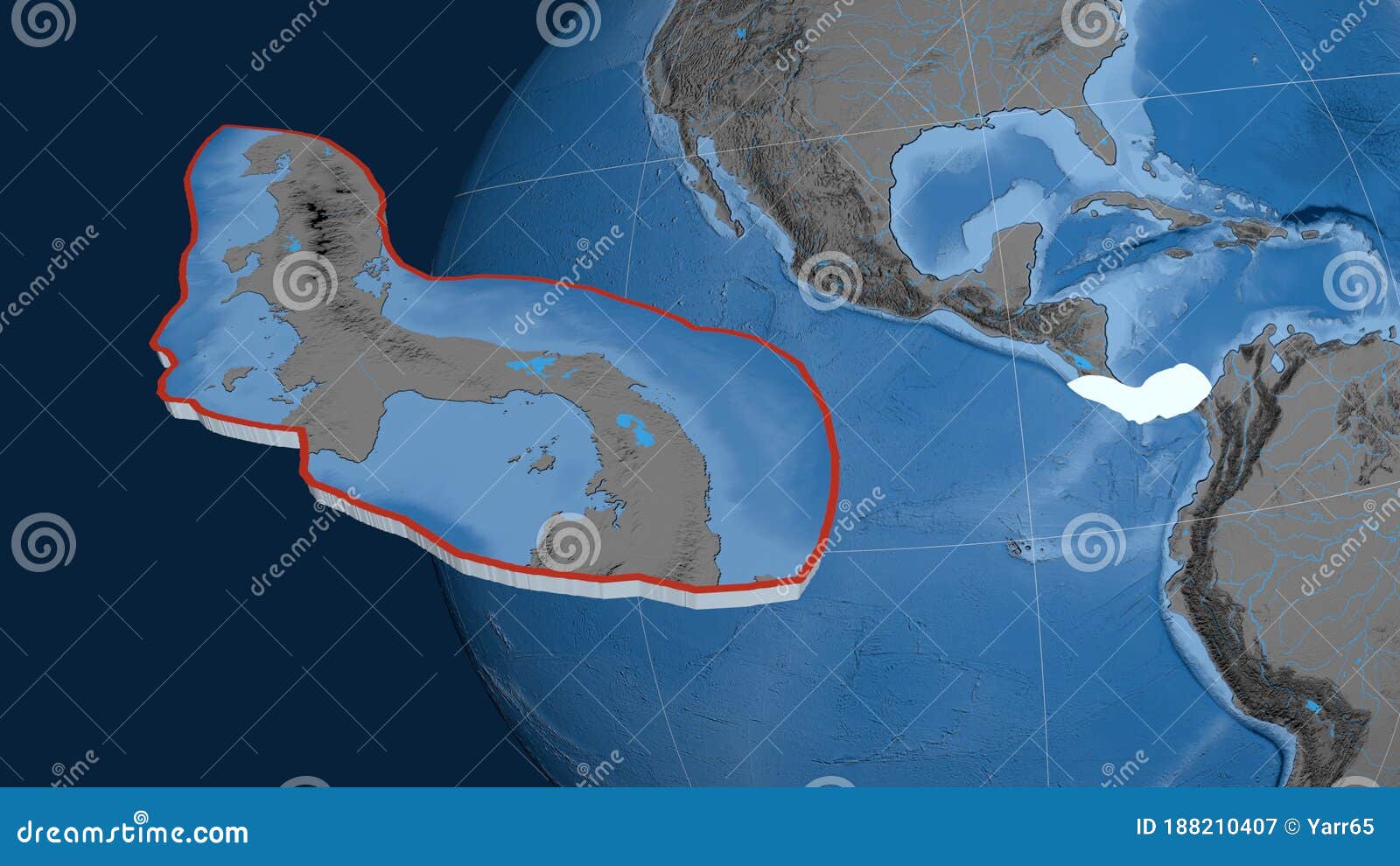 Panama Plate Presented - Topo and Bathy Stock Illustration ...