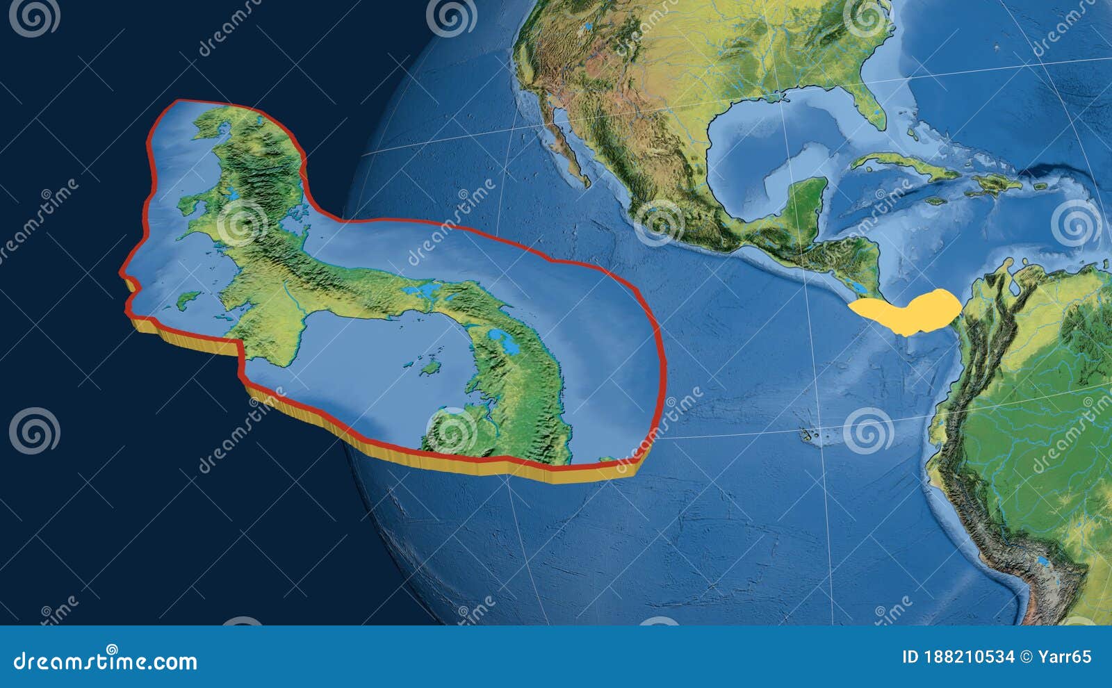 Panama Plate Presented - Topographic Stock Illustration - Illustration ...