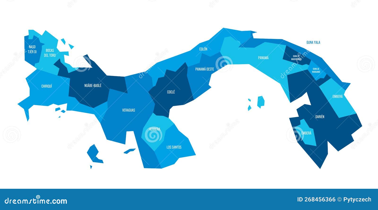 Panama Political Map of Administrative Divisions Stock Illustration ...
