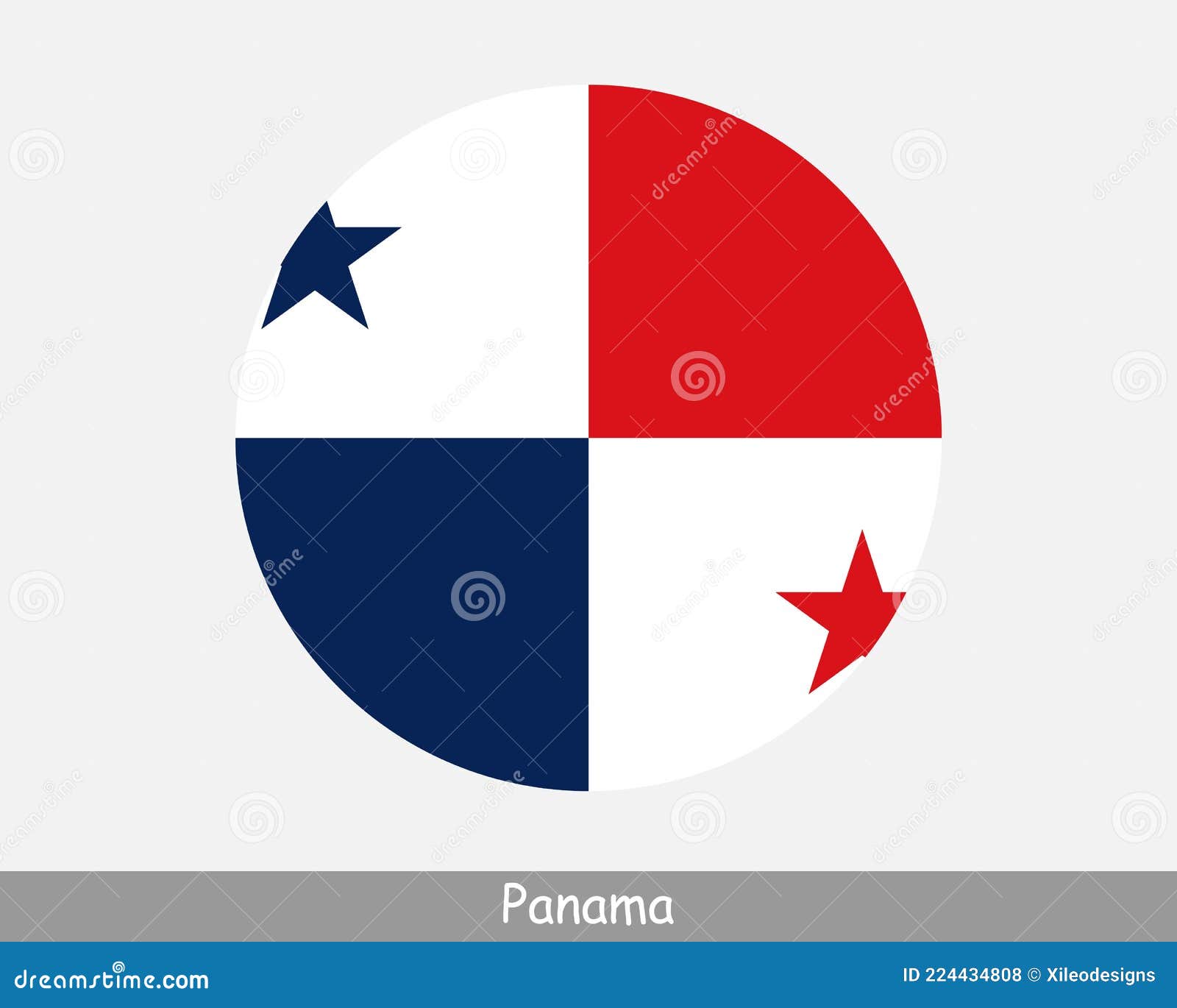 Panama Round Circle Flag. Panamanian Circular Button Banner Icon Stock ...