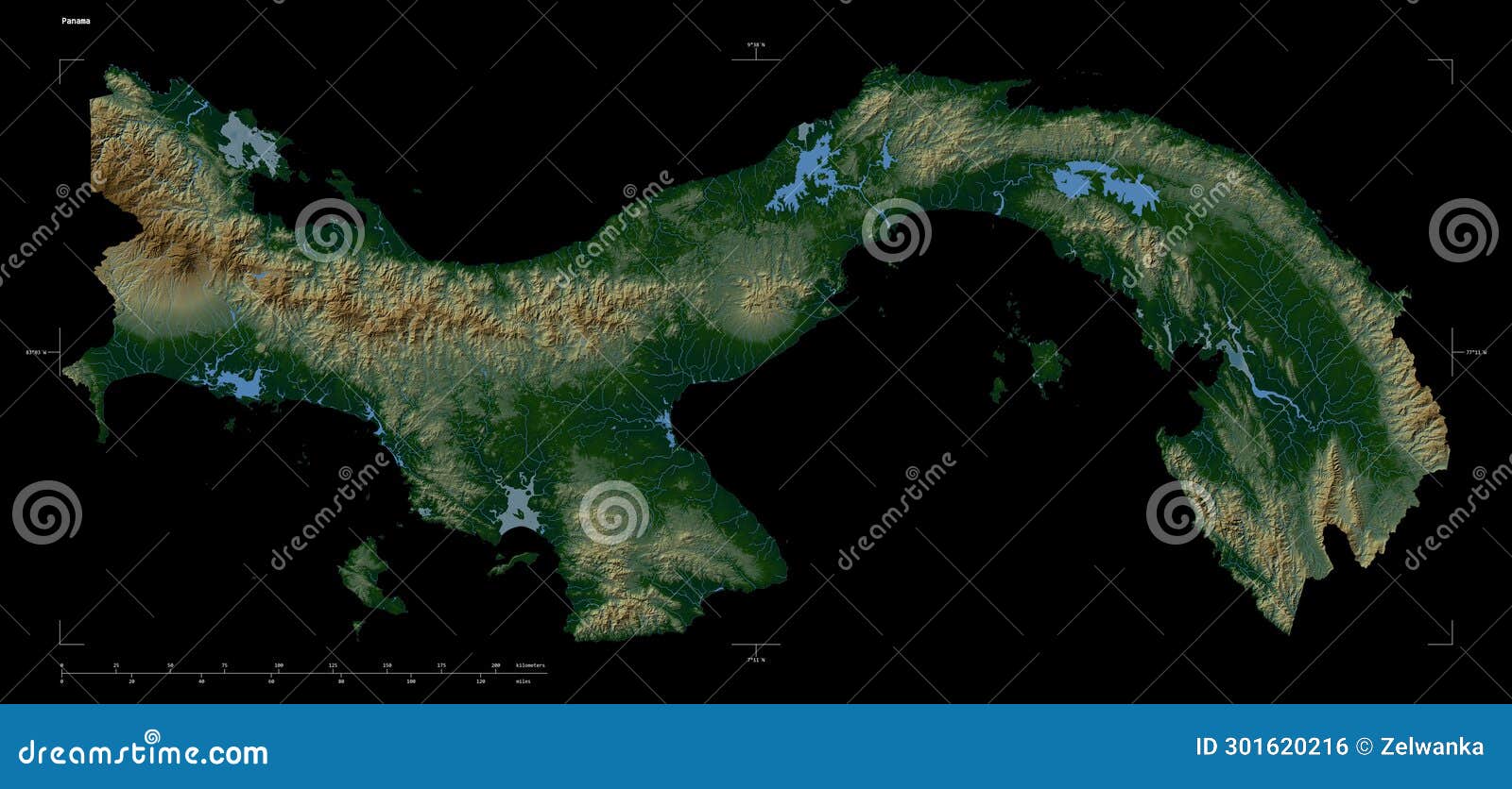 Panama Shape on Black. Physical Stock Illustration - Illustration of ...