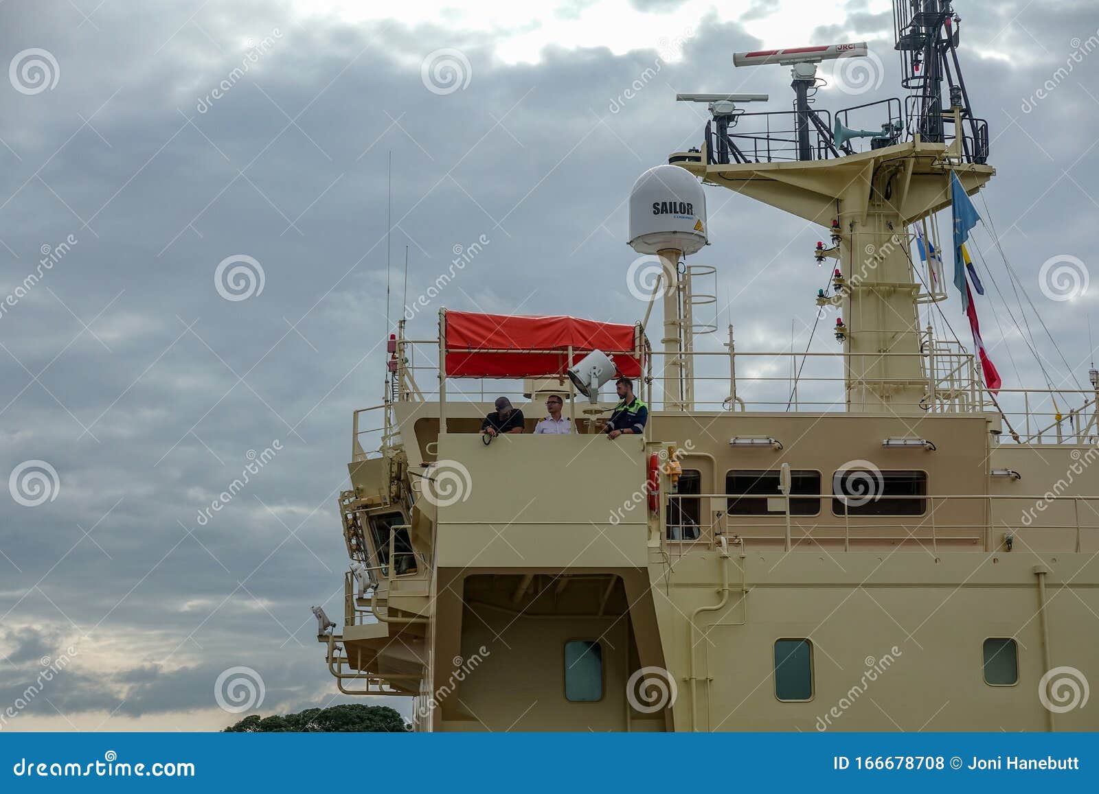 A Ship Captain Being Advised by a Pilot while Going through the Panama ...