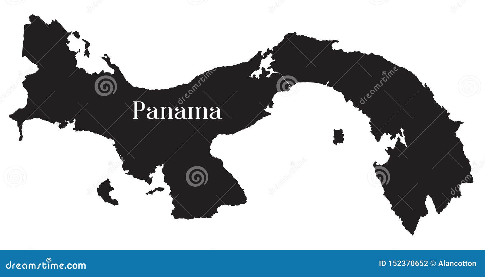 Panama Silhouette Map Vector Illustration | CartoonDealer.com #221256380