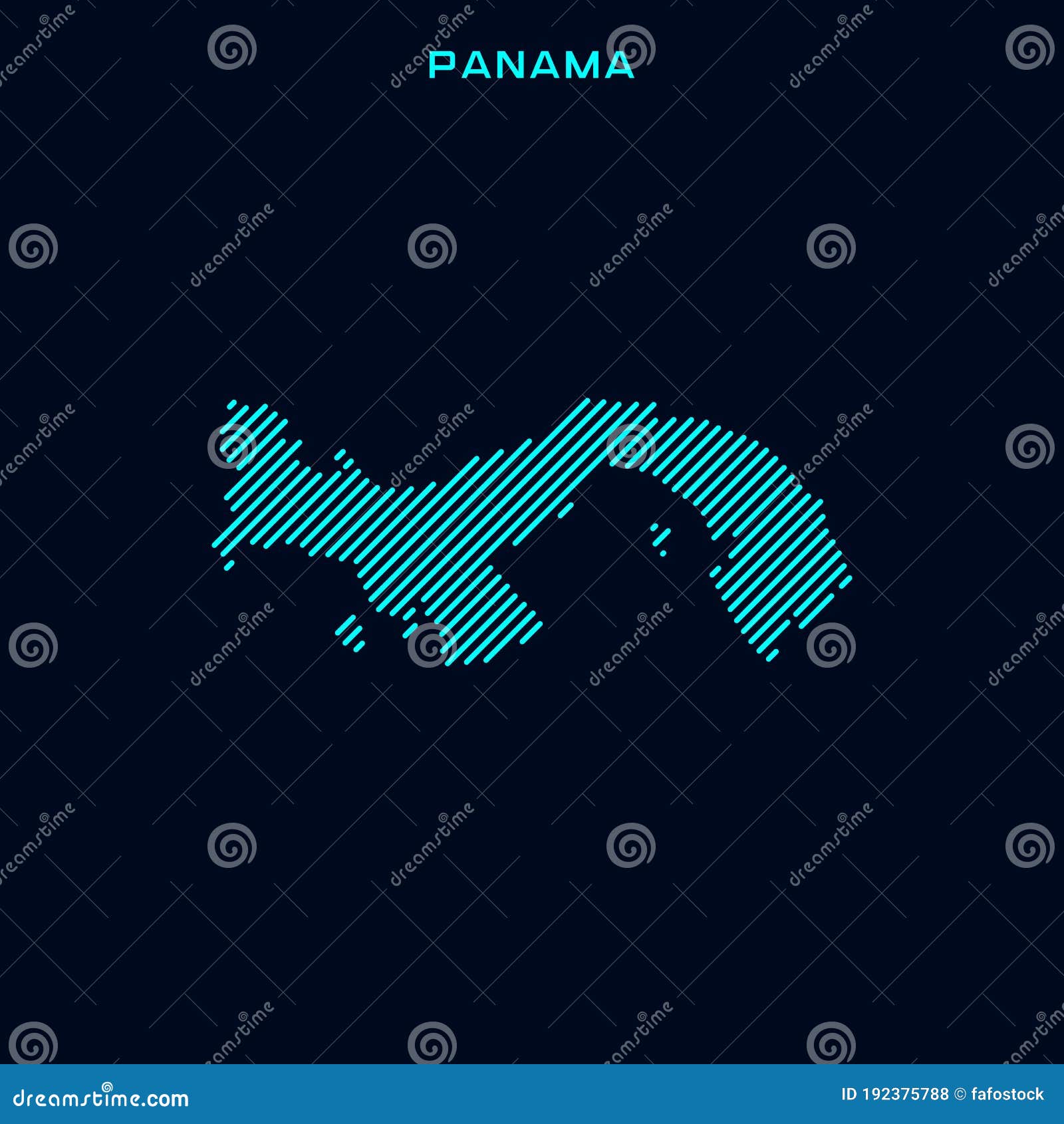 Panama Striped Map Vector Design Template with Blue Background. Stock ...
