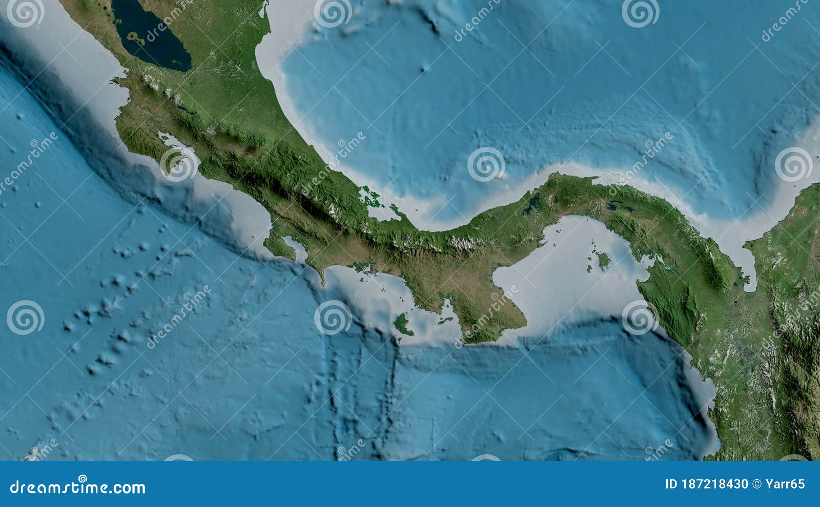 Panama Tectonic Plate - Raster. Satellite Stock Illustration ...
