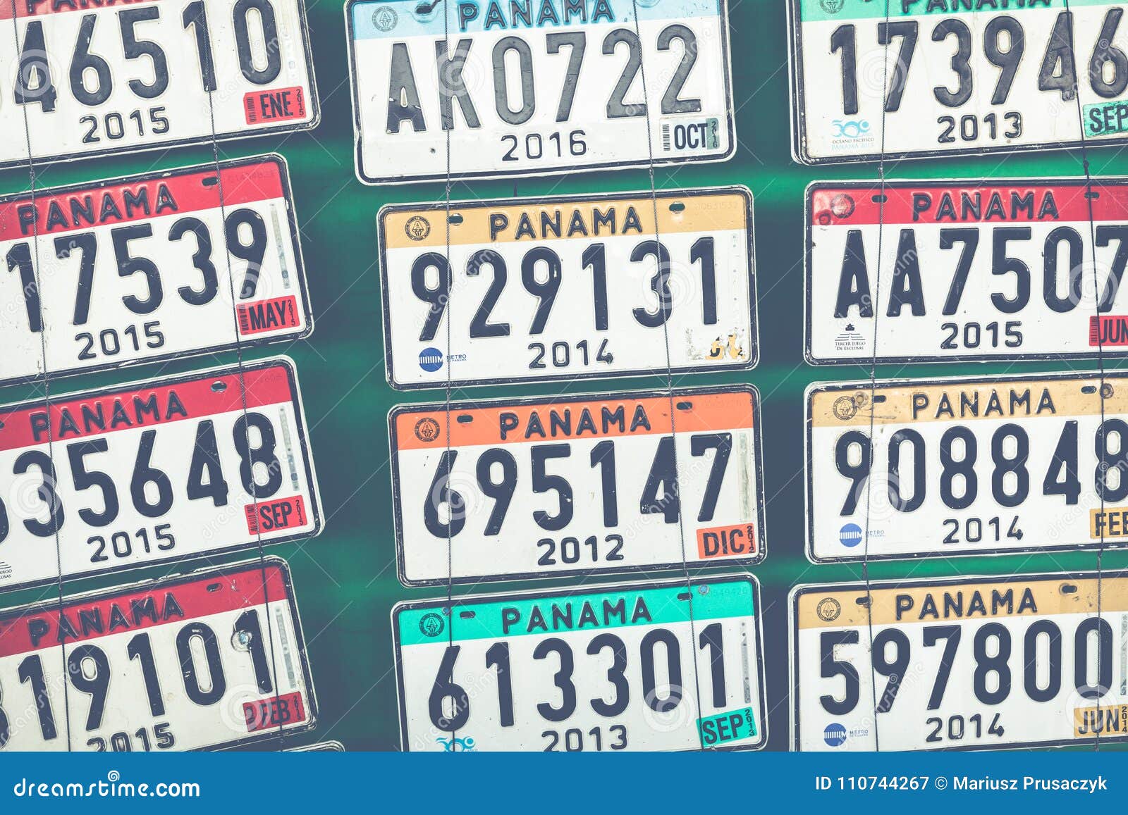 Panama Vehicle Registration Plates. Editorial Photography - Image of ...