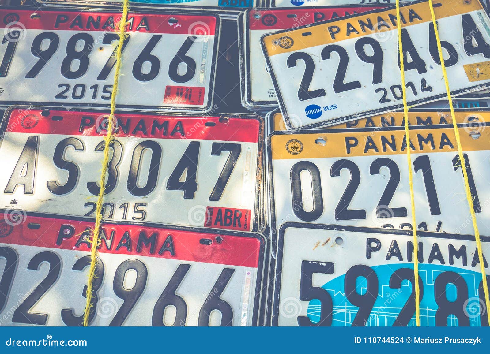 Panama Vehicle Registration Plates. Editorial Stock Image - Image of ...
