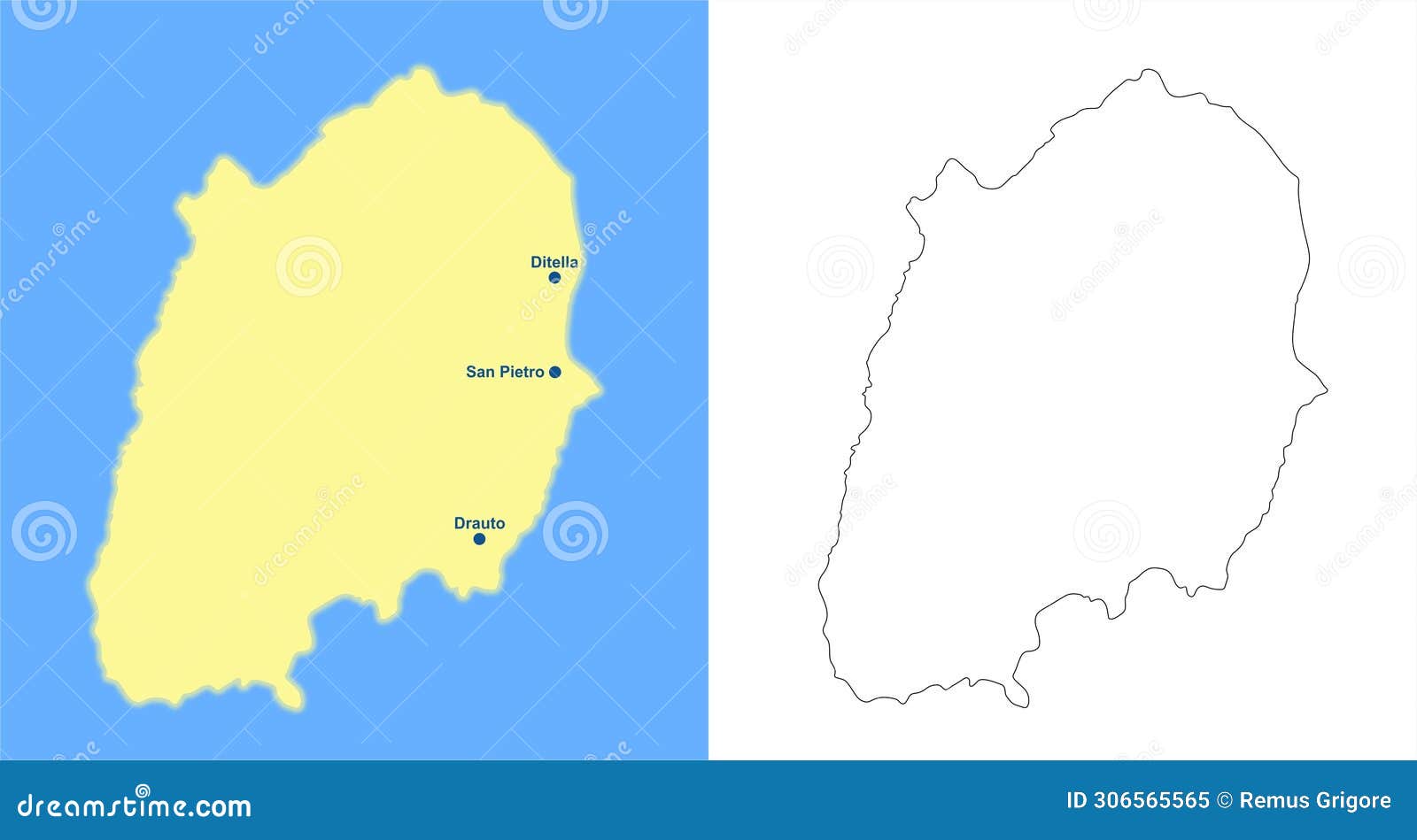Panarea Island Map Part of Aeolian Archipelago - Cdr Format Stock ...
