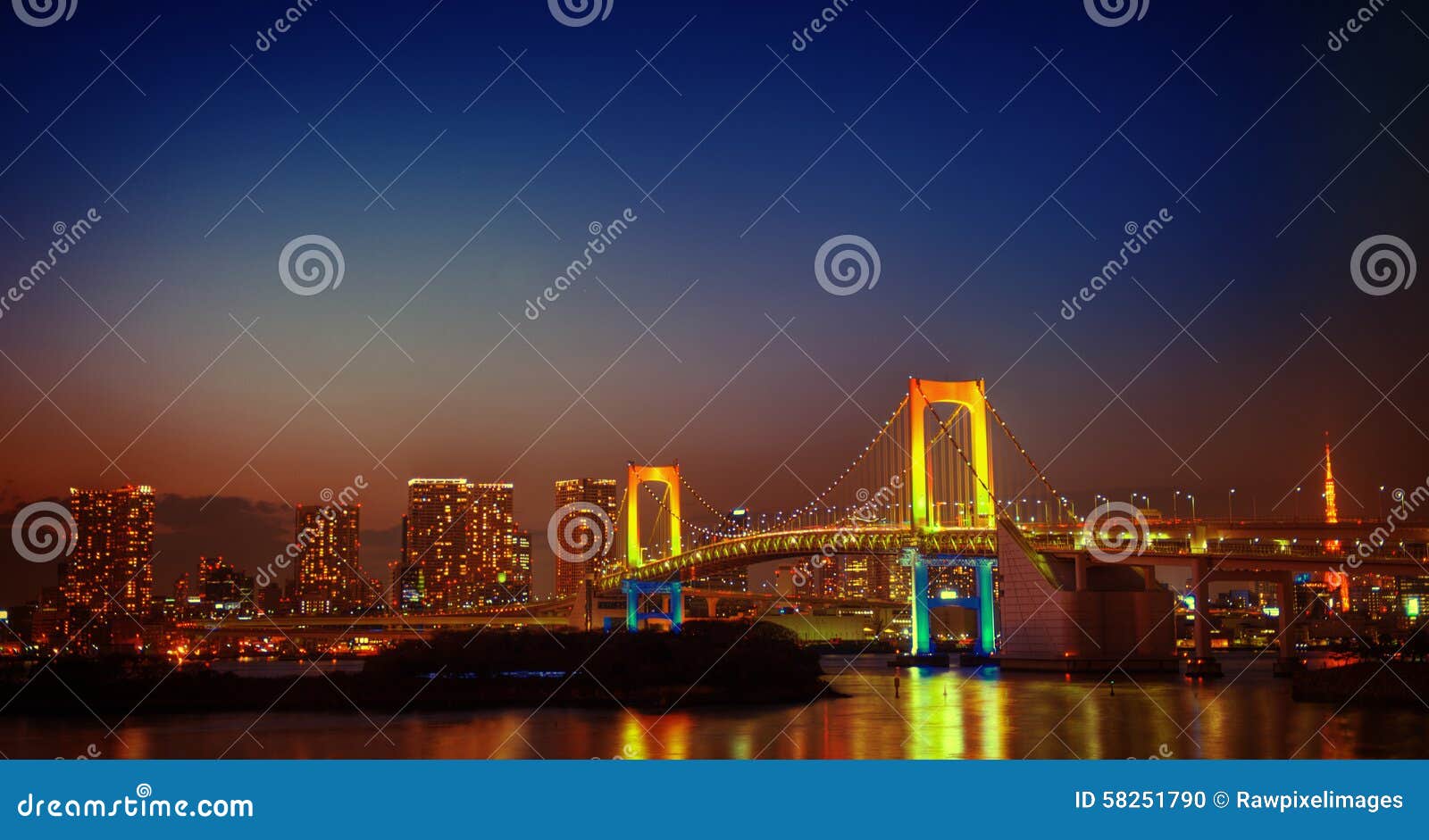 Panaroma of Illuminated Tokyo Night Lights Concept Stock Photo - Image ...