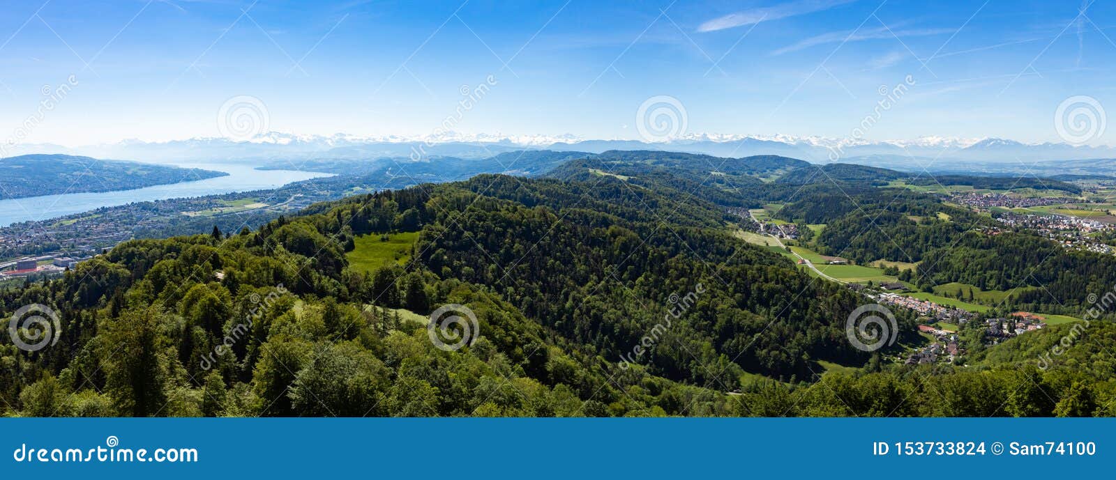 Panaromic View of Zurich City and Lake from Uetliberg Viewpoint in ... Panaromic View of Zurich City and Lake from Uetliberg Viewpoint in ...