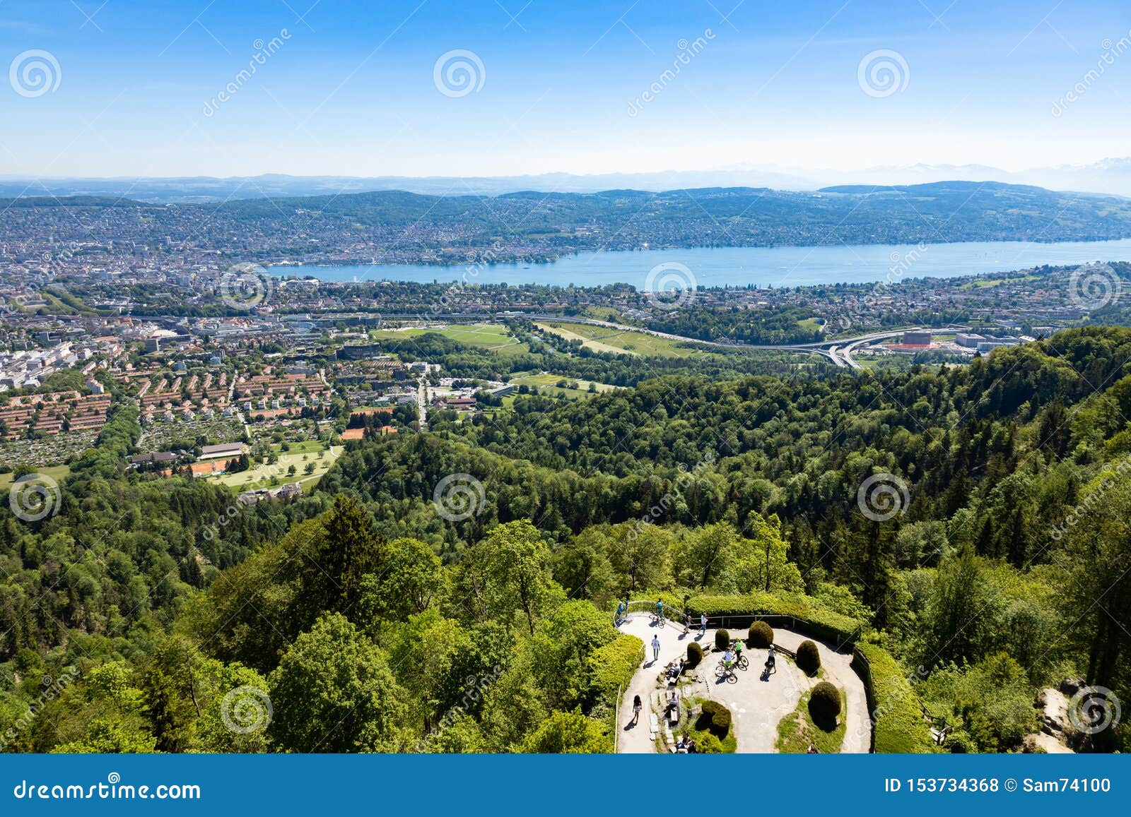 Panaromic View of Zurich City and Lake from Uetliberg Viewpoint in ... Panaromic View of Zurich City and Lake from Uetliberg Viewpoint in ...
