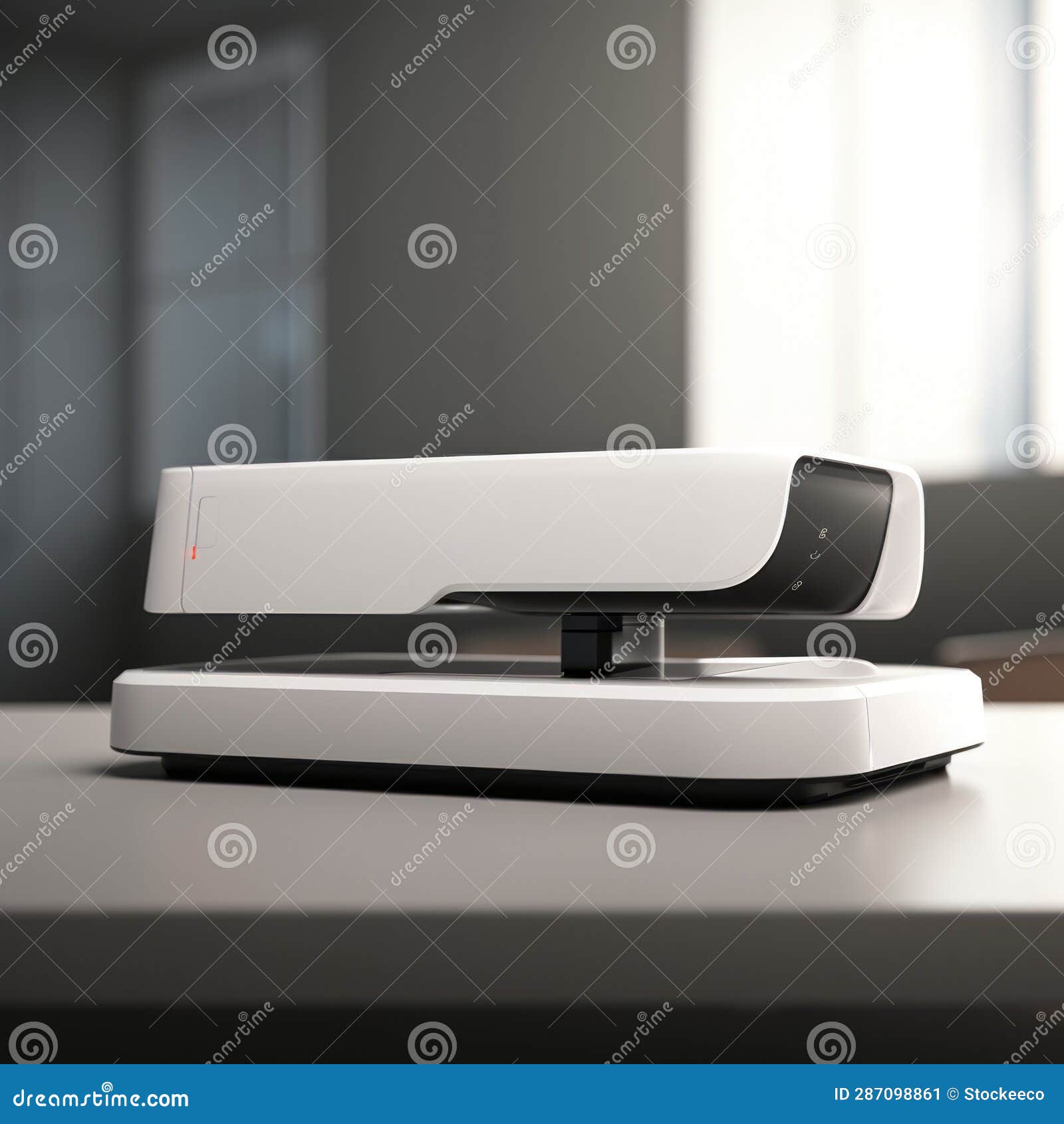 Minimalist White Scanner with 4k and Hd Technology Stock Illustration ...