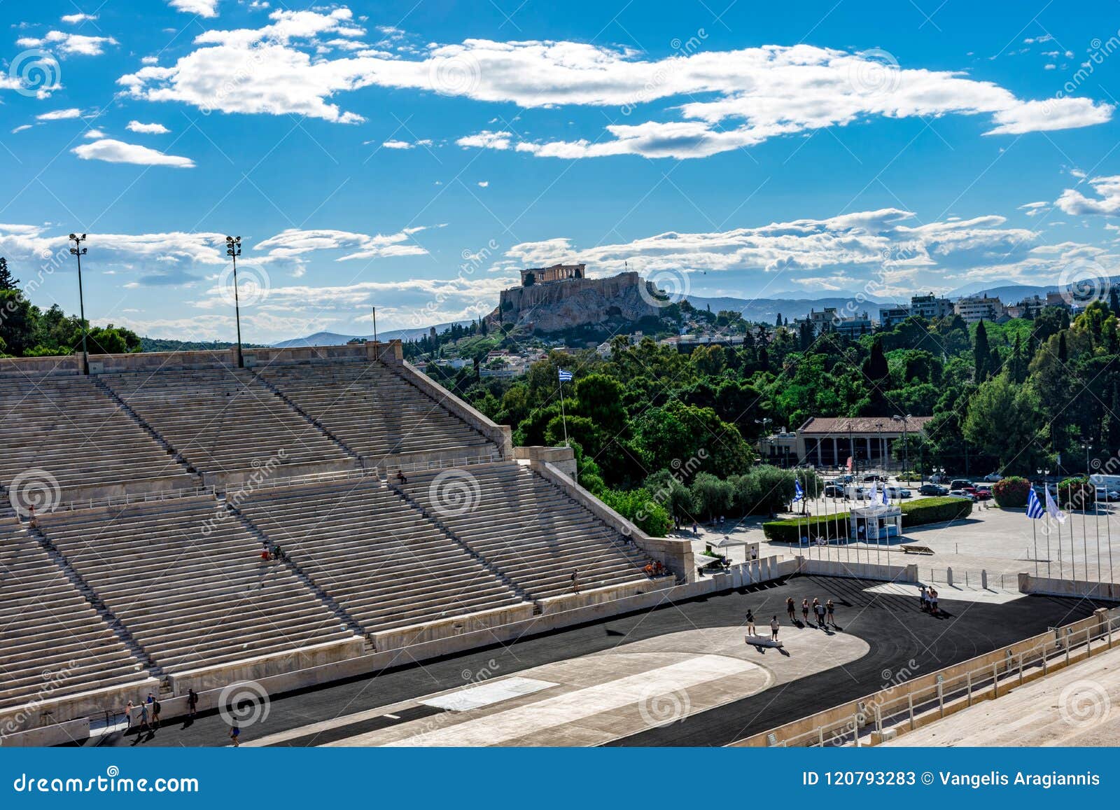 Panathenaic Stadium with Acropolis View Editorial Stock Photo - Image ...
