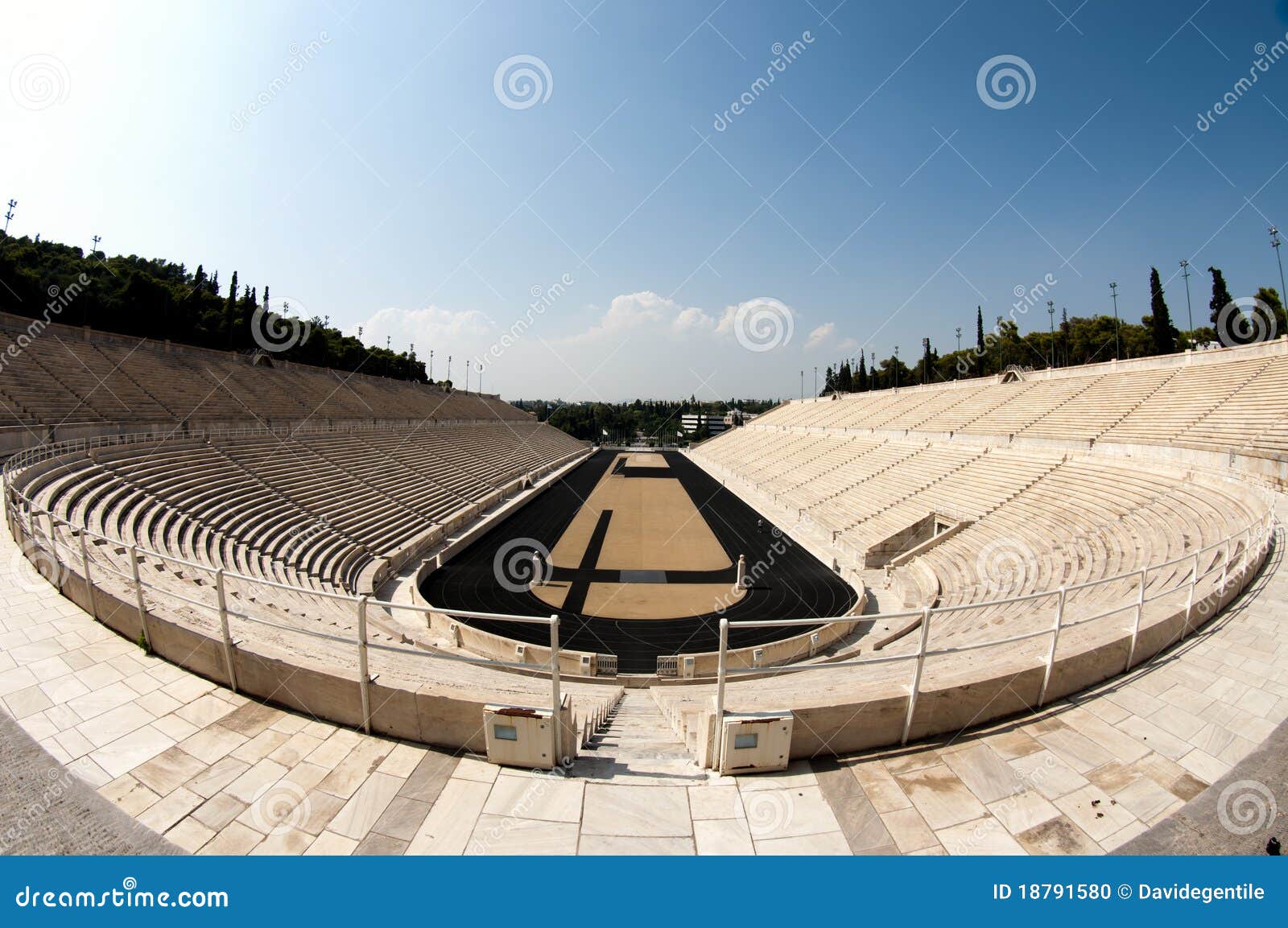 Panathenian Stadium in Athens, Fish-eye Stock Photo - Image of ...