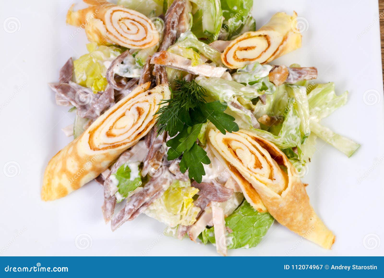 Pancake with beef stock image. Image of meal, mung, korea - 112074967