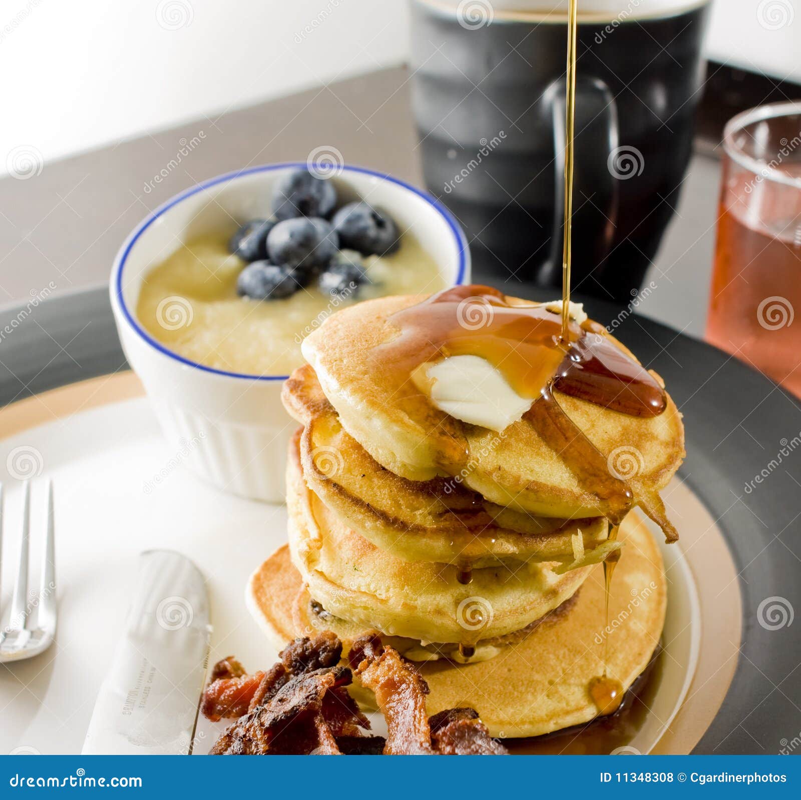 Pancake breakfast stock photo. Image of berries, dish - 11348308