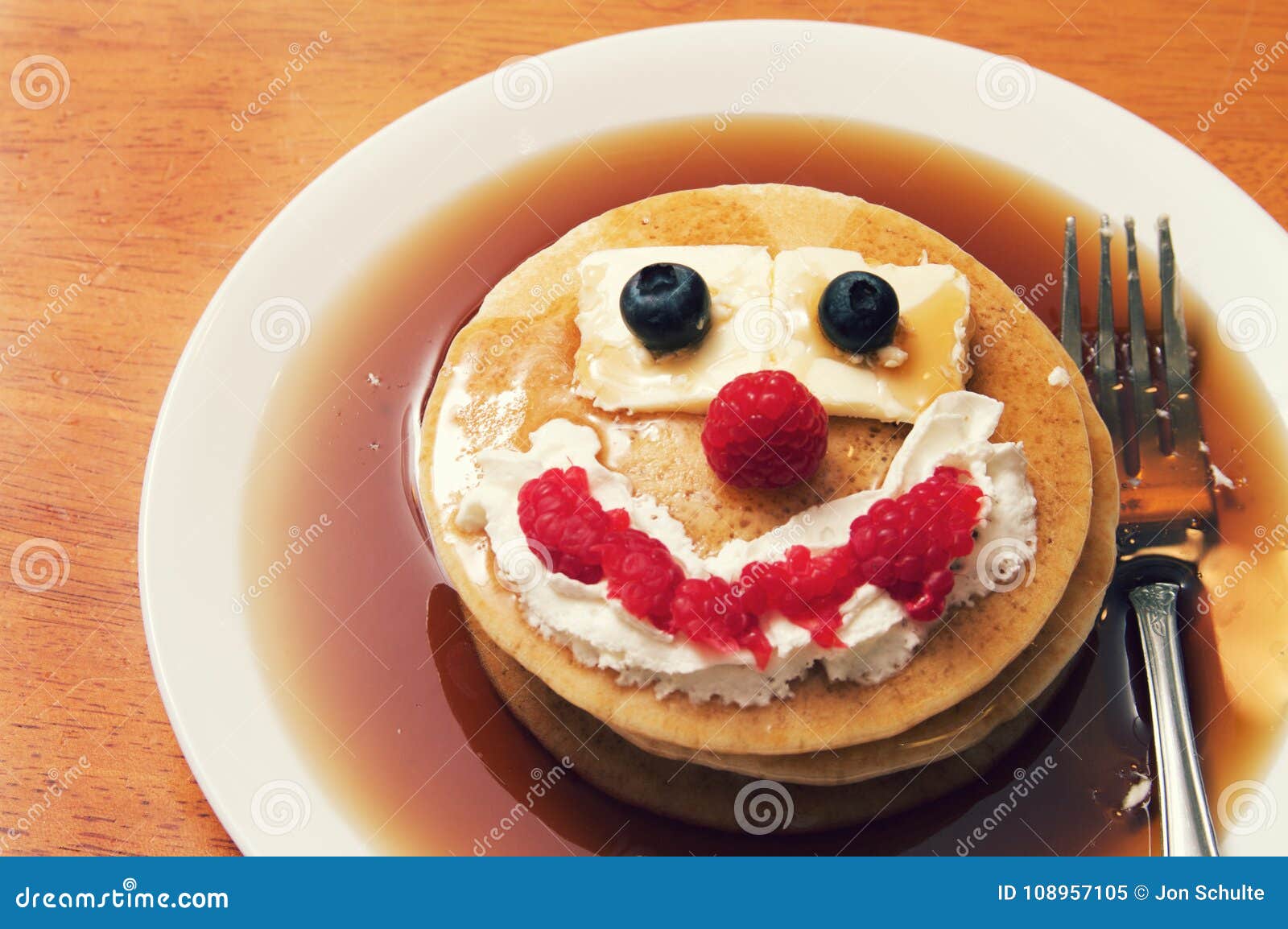 Pancake Breakfast Face stock image. Image of breakfast - 108957105