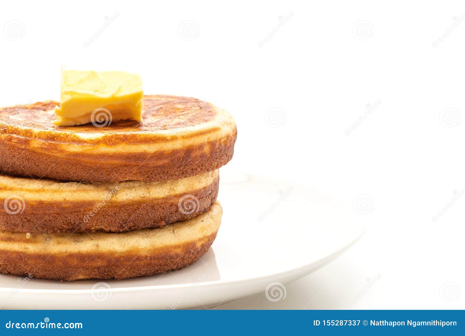 Pancake with butter stock image. Image of honey, plate - 155287337
